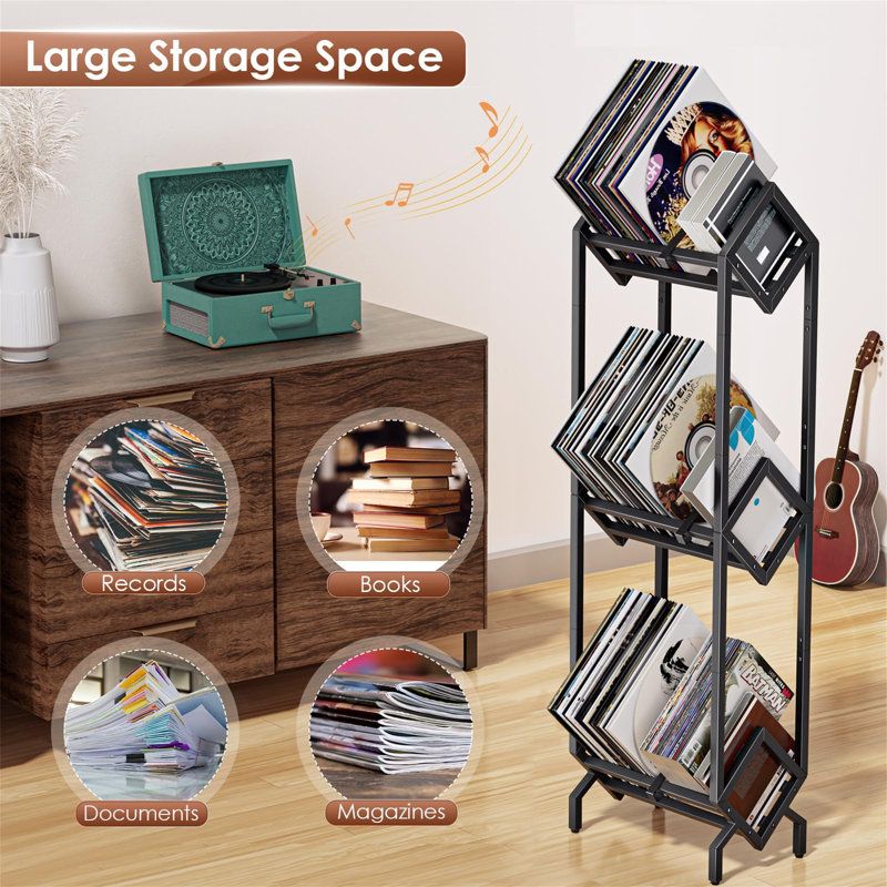 Rebrilliant Vinyl Record Storage Rack | Wayfair