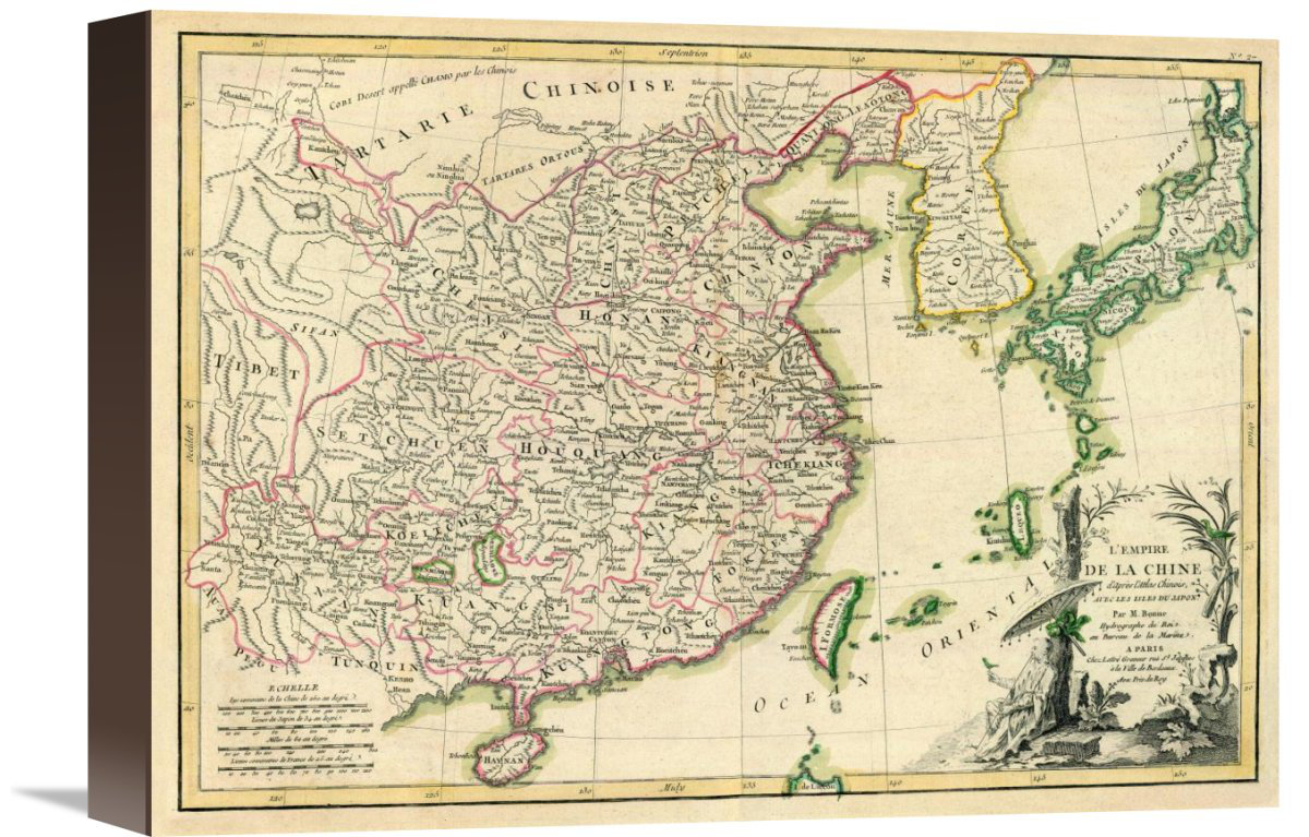 Global Gallery China, 1791 by Rigobert Bonne Graphic Art on Wrapped ...