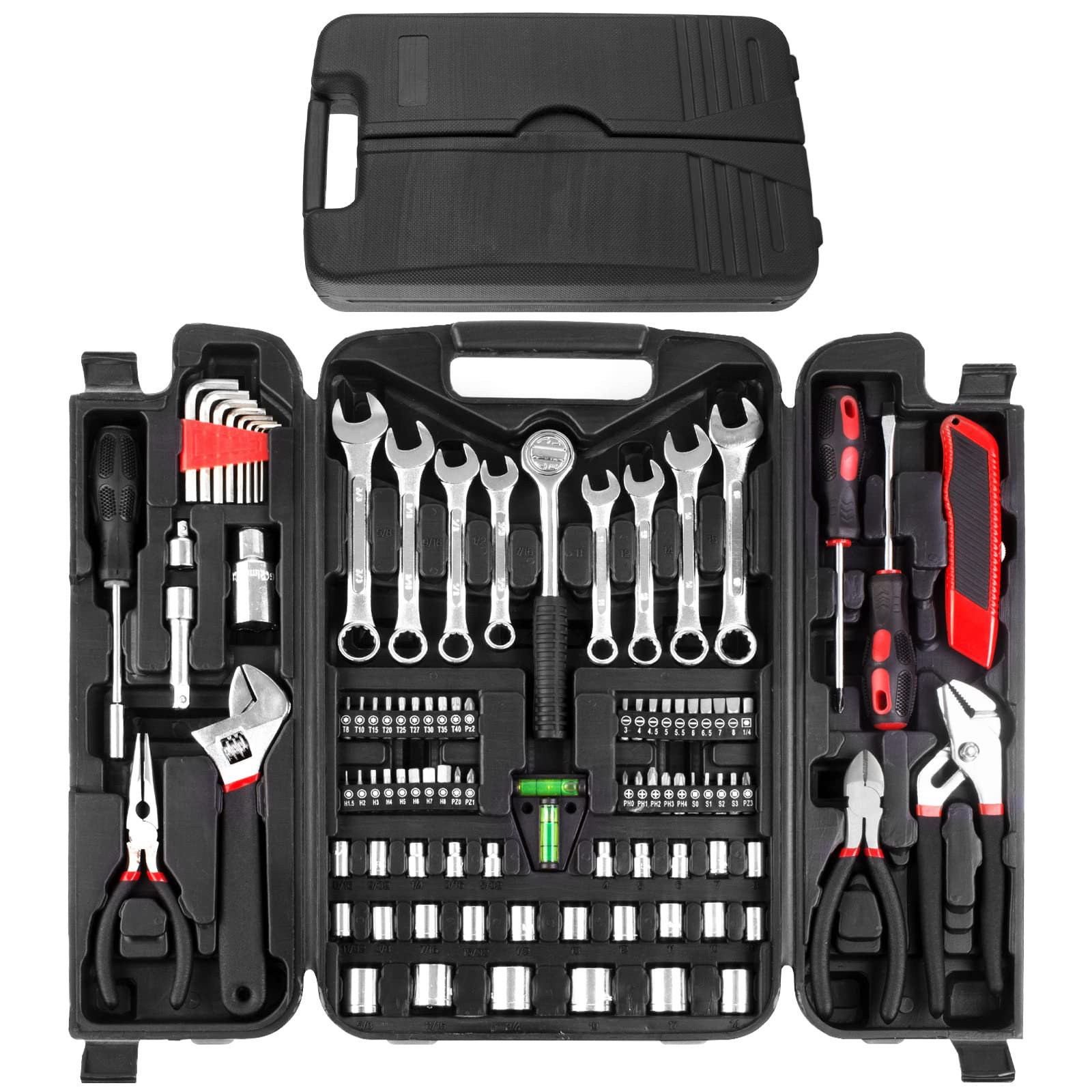 Metro Lane Tool Box 95-piece Tool Set In Sturdy Plastic Case, Tool Box ...