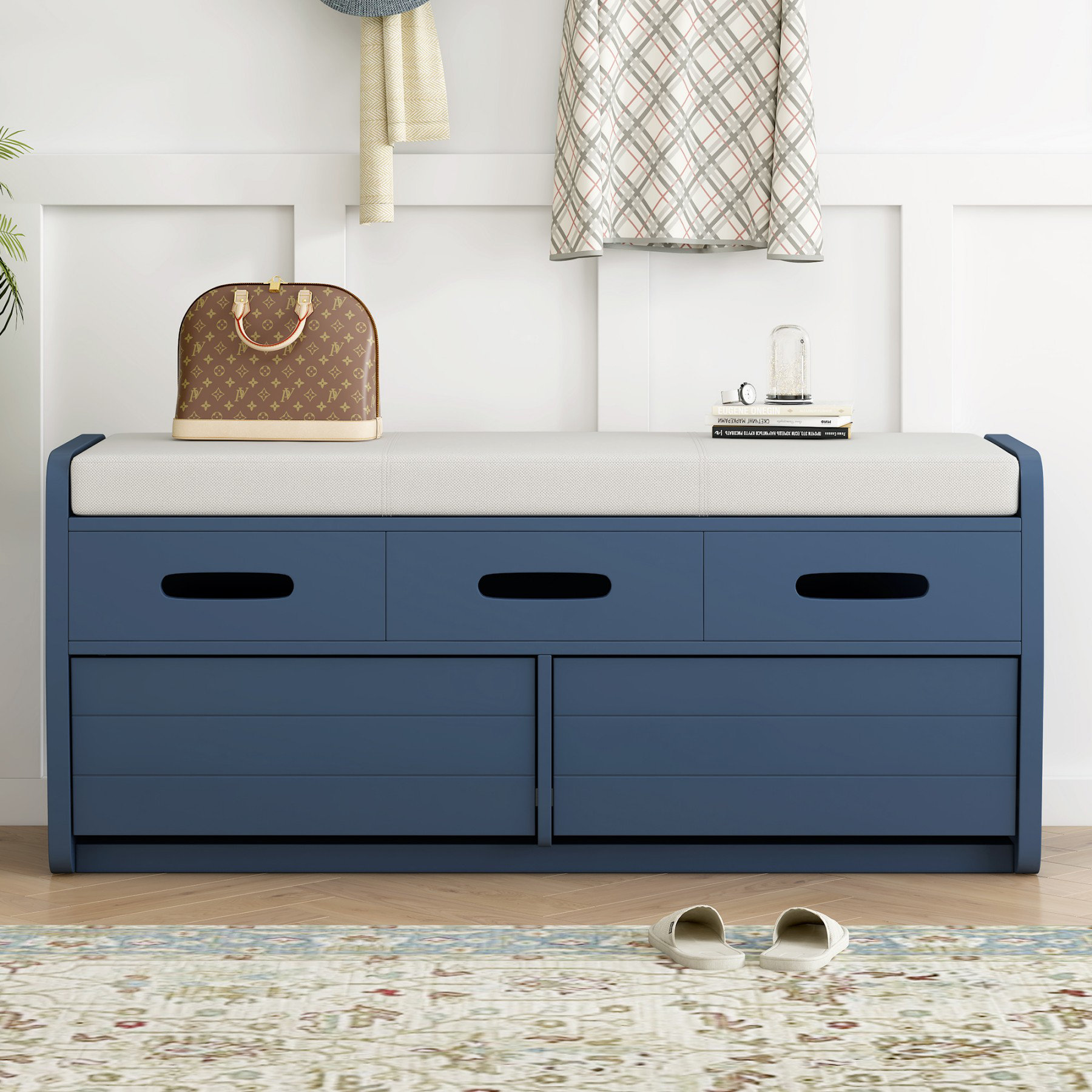 Lark Manor™ Rustic Storage Bench with Hidden Storage Space | Wayfair