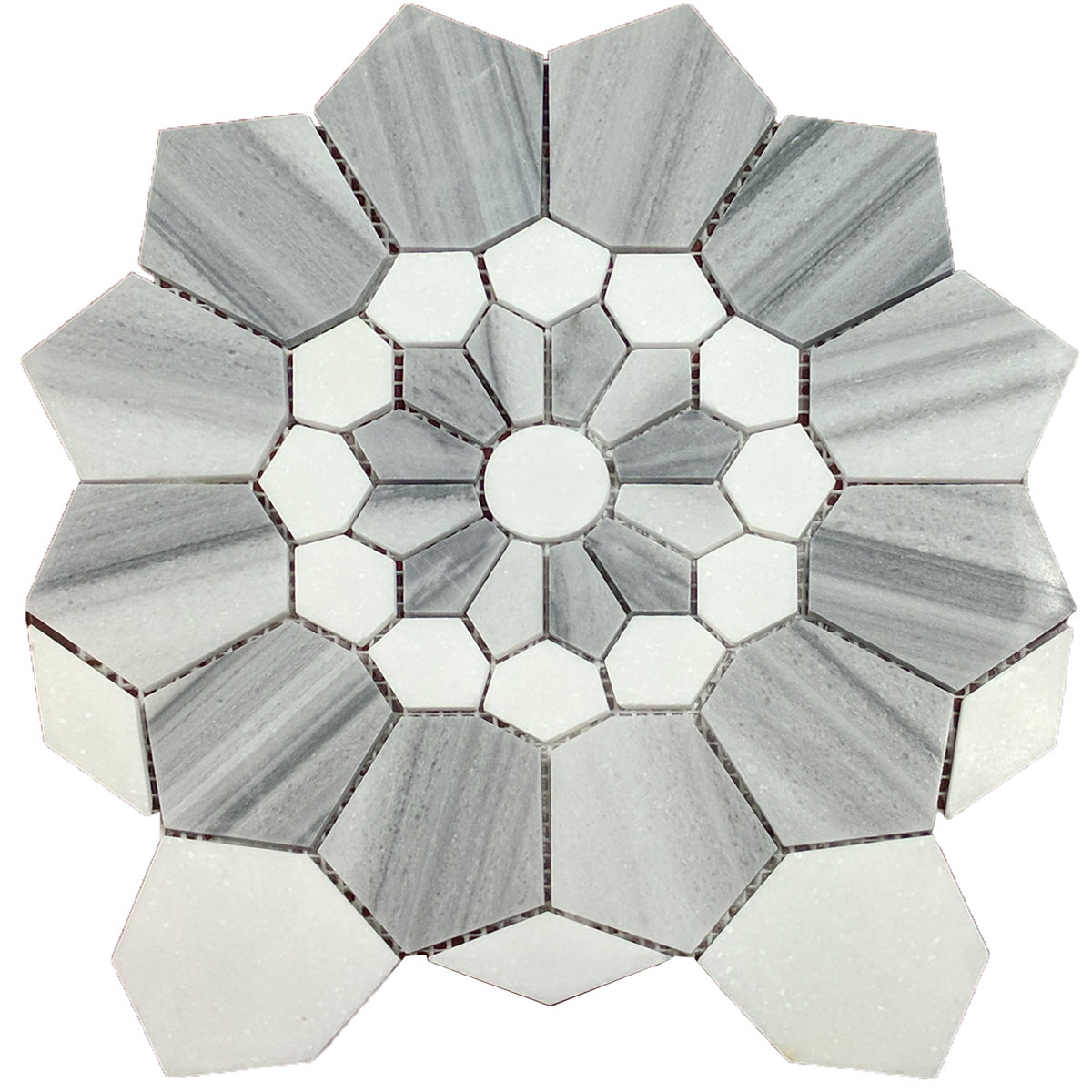 Mango Tile Thassos 11" x 12" Marble Random Mosaic Wall & Floor Tile ...
