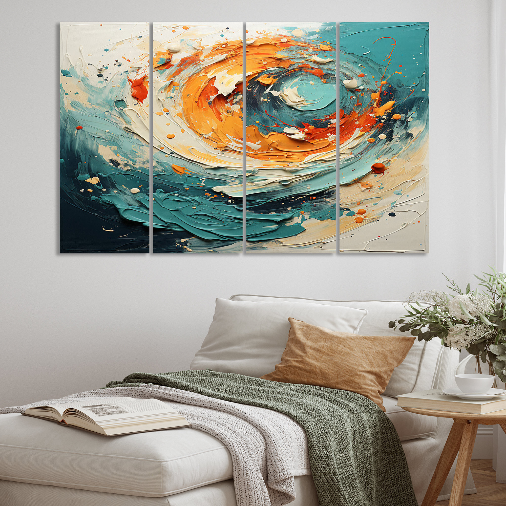 Wrought Studio Spiral Marriage Of Electric Amber And Teal III ...