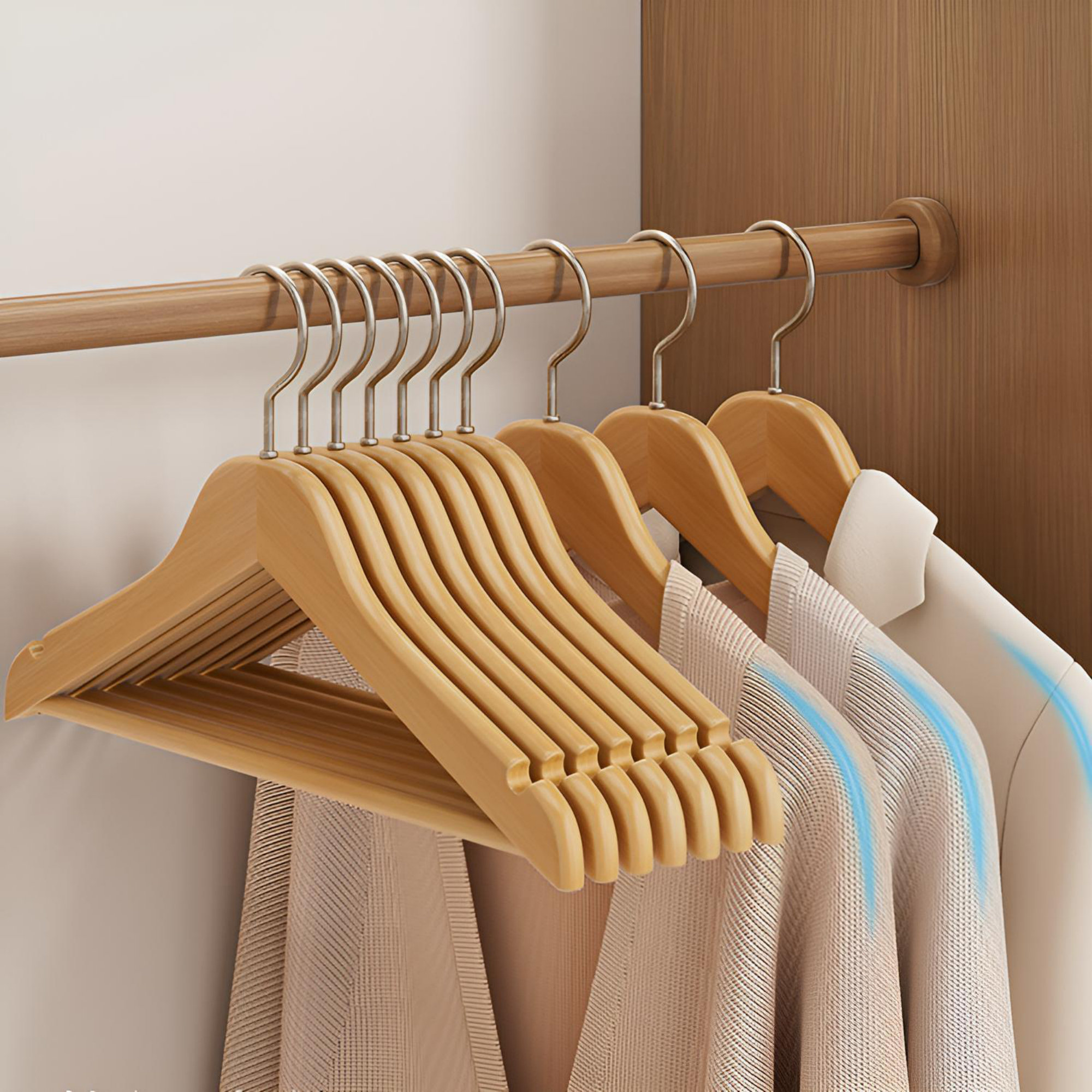 Rebrilliant Solid Wood Garment Hangers - No Crease Shoulder Guard ...