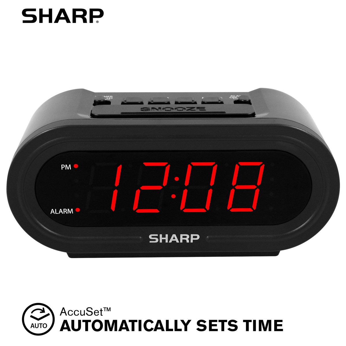 Sharp Digital Alarm Clock with Accuset, Automatic Smart Clock, Never ...