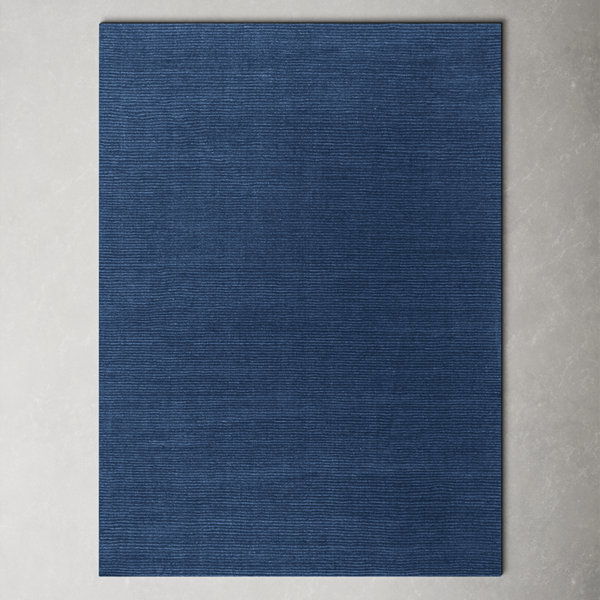 AllModern Crowe Handmade Wool Dark Blue Area Rug & Reviews | Wayfair