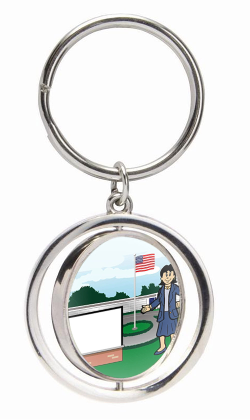 Printed Perfection Personalized Principal Female Small Spinning Key ...