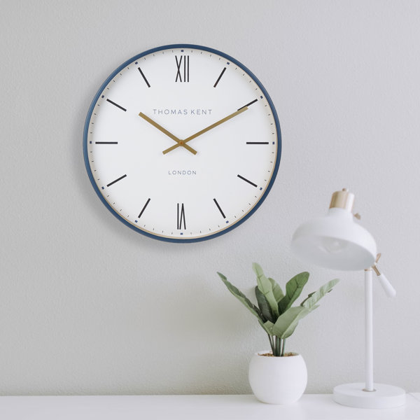 Mike & Melissa Modern Round Thomas Kent Luxury 15.75" Metal Wall Clock ...