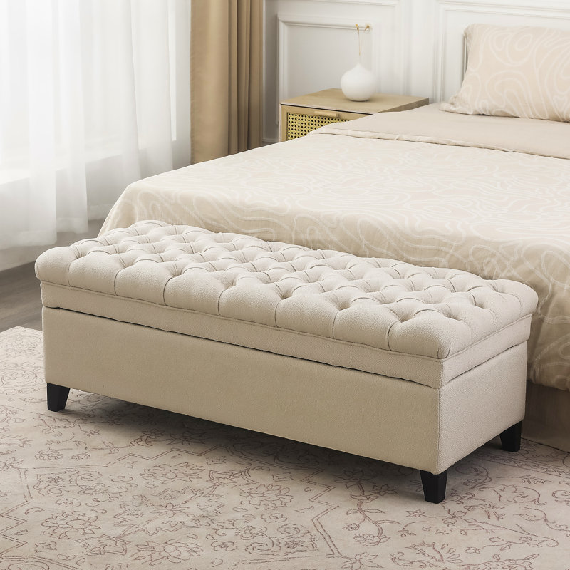 Charlton Home® Rodrick 47'' Wide Tufted Rectangle Storage Ottoman ...
