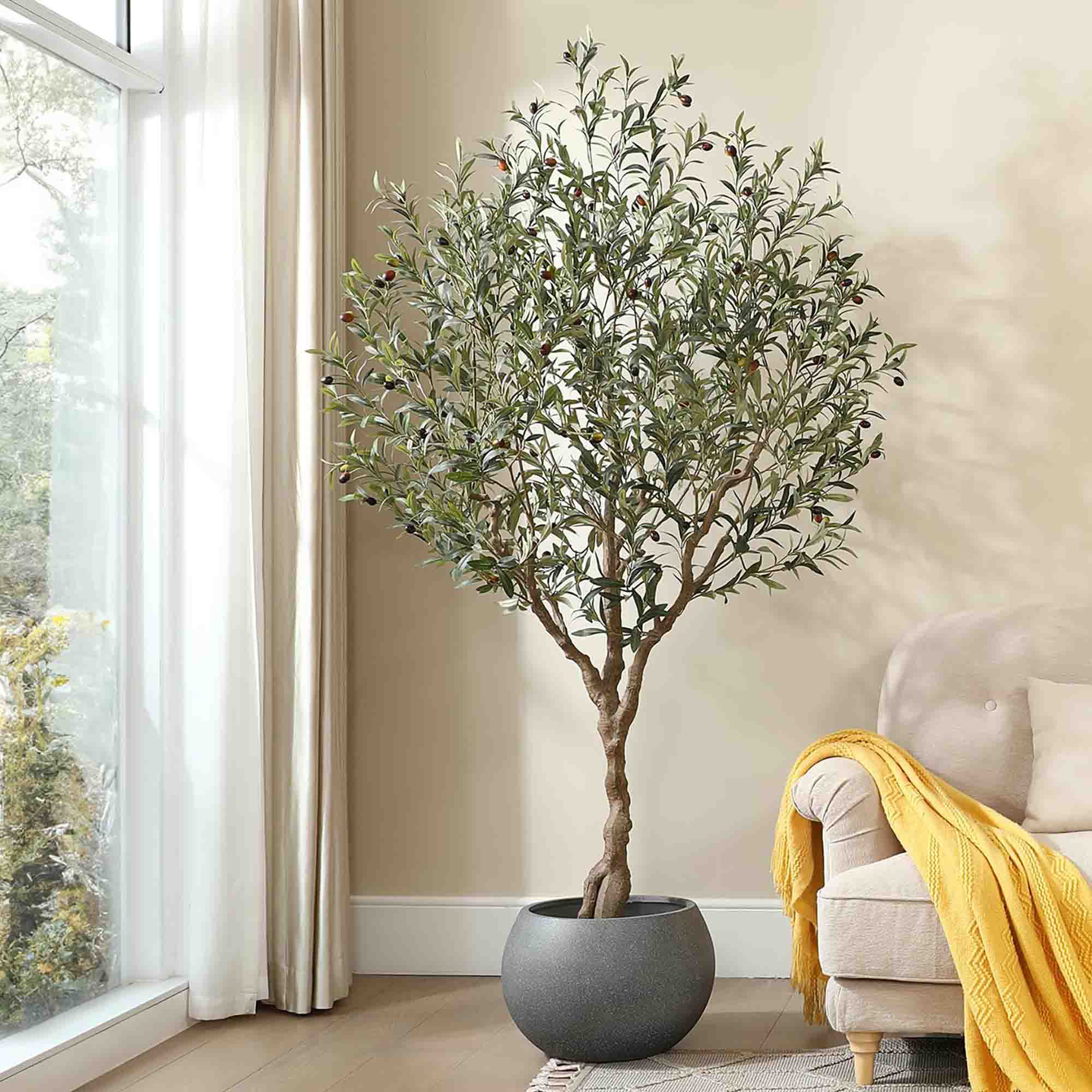One Allium Way® Faux Olive Tree in Pot | Wayfair