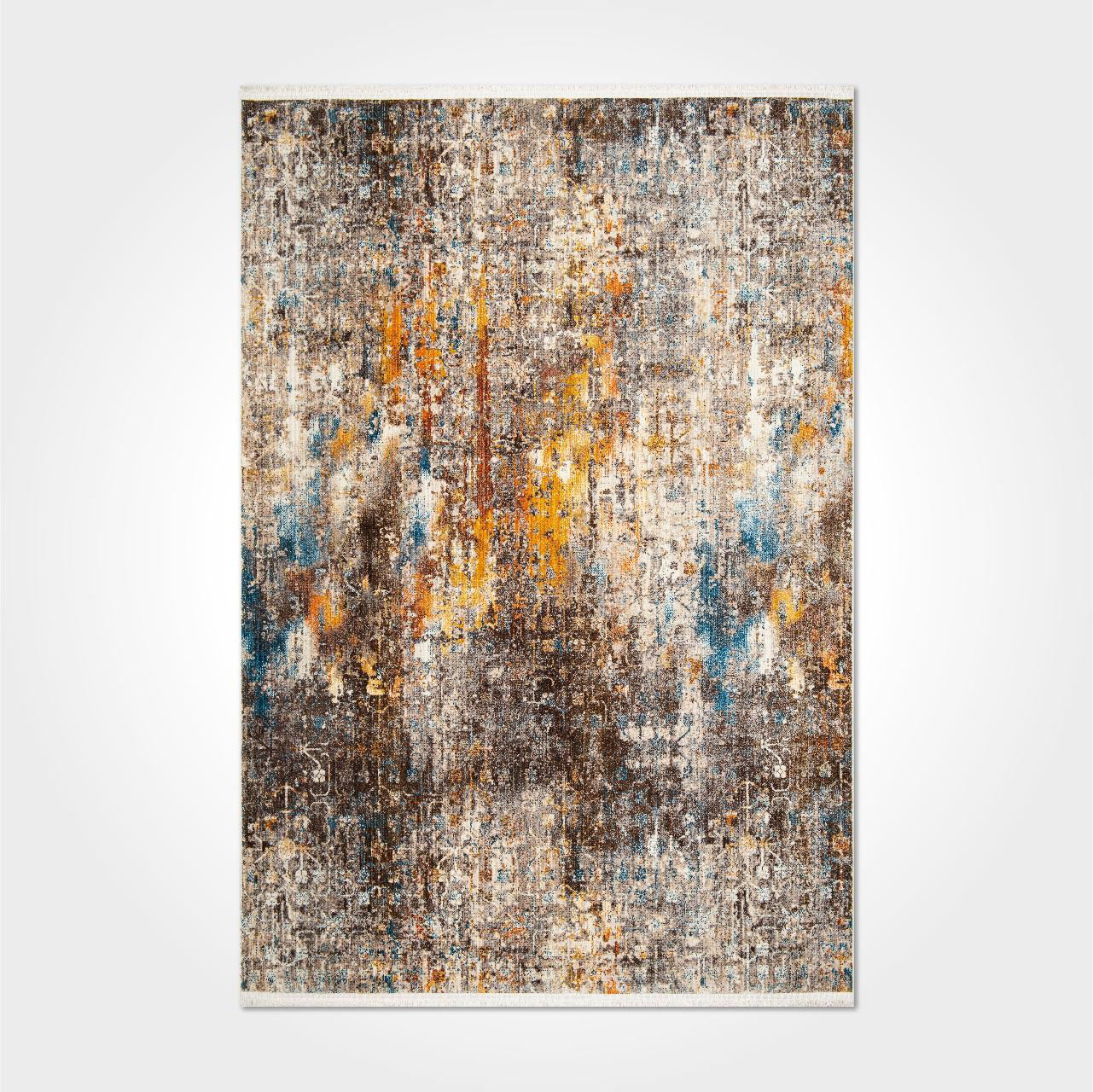 Ebern Designs Modern/Abstract Brown Machine Washable Non-Slip Area Rug ...
