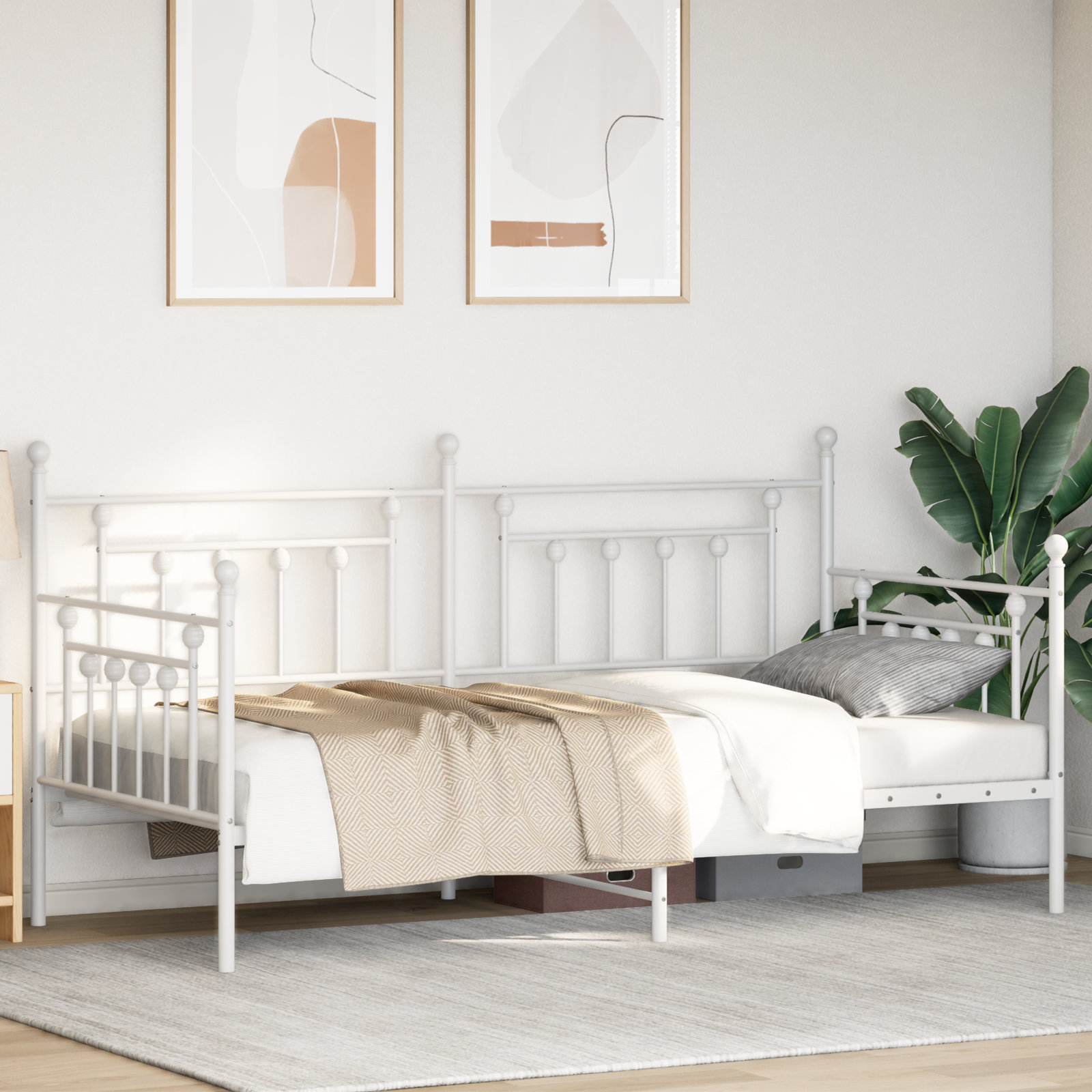 Brambly Cottage Daybed Frame White 90X200 Cm Steel | Wayfair.co.uk