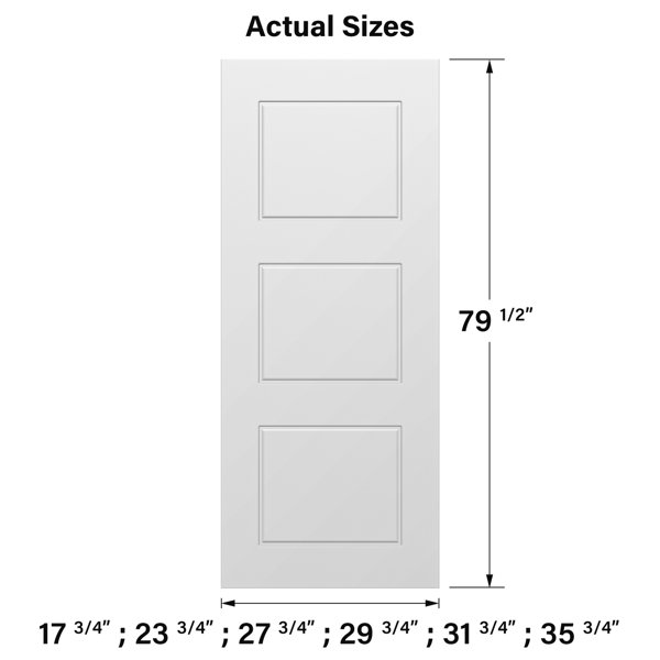 Villar Home Designs 3 Panel Wood and PVC/Vinyl White Prefinished ...