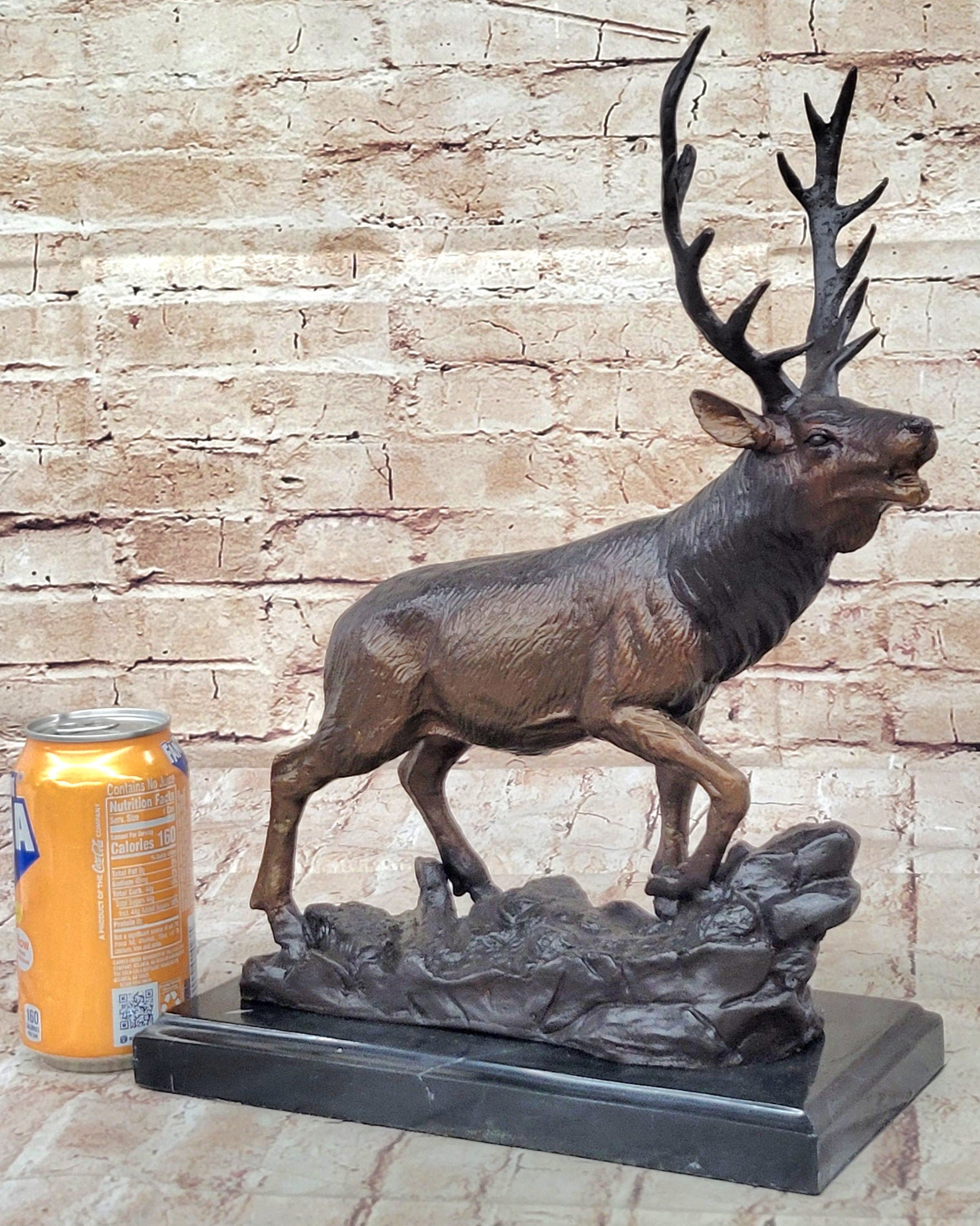 Loon Peak® Jonalyn Bronze Marble Statue Elk Deer Caribou Buck Stag ...