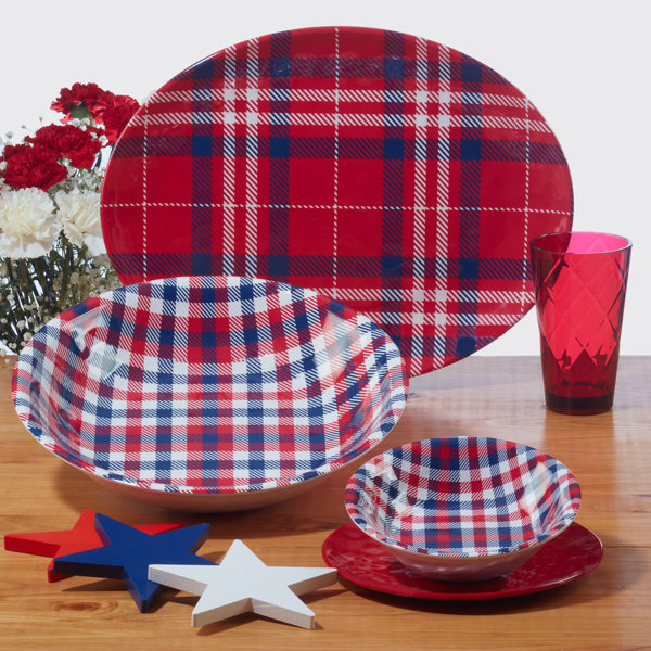 Certified International Patriotic Plaid 12 Pc Dinnerware Set | Wayfair