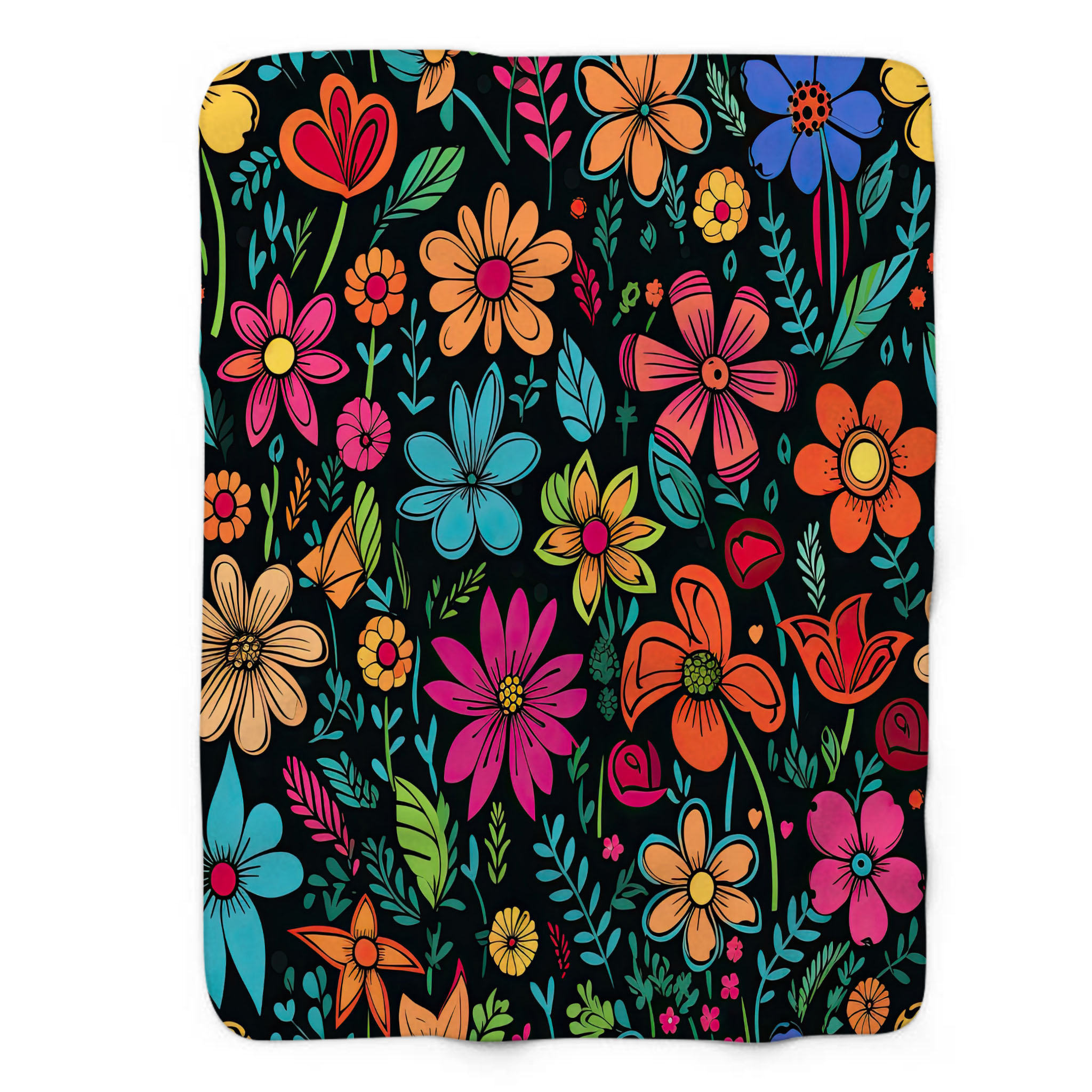 MentionedYou Cute Doodle Blossom Brigade - 1 Piece Premium Sher Throw ...