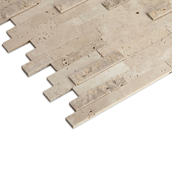 Speed tiles Split 2.5'' W x 0.3'' L Natural Stone Peel and Stick Mosaic ...