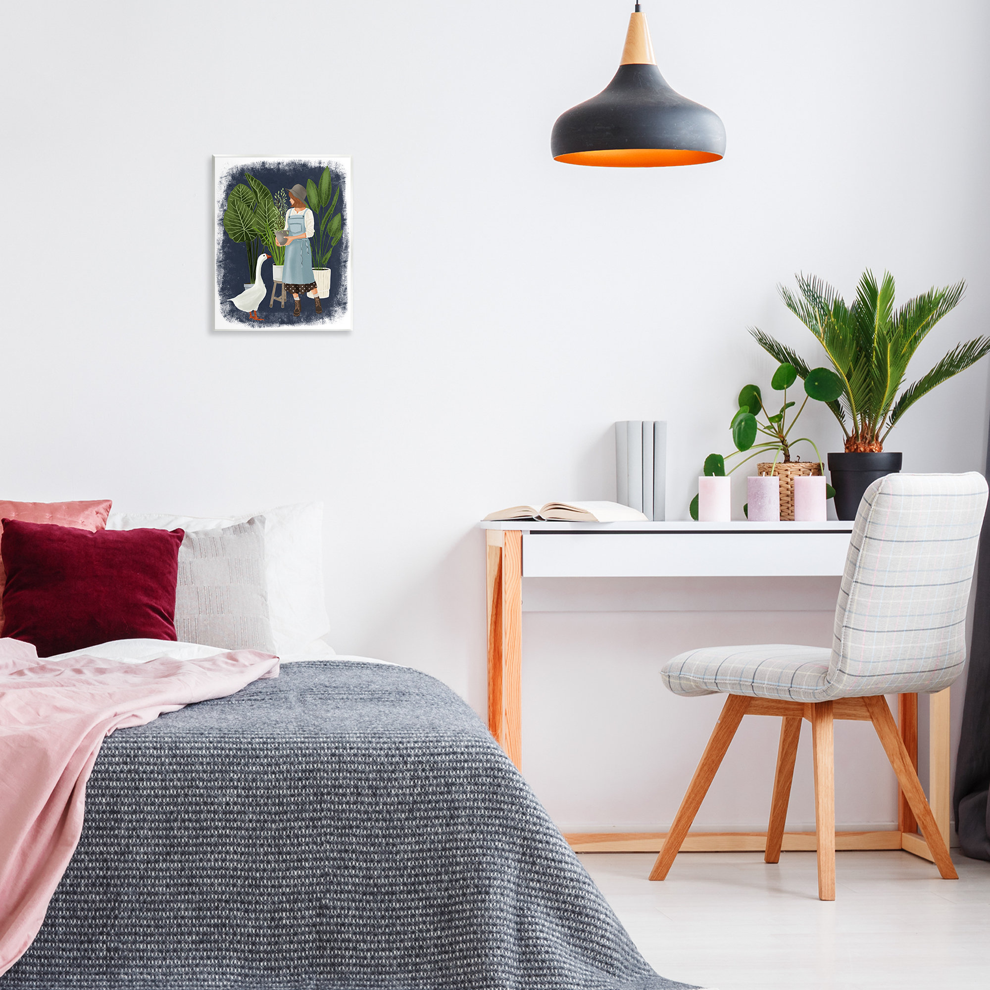 Dakota Fields Gardner Girl with Goose Wall Plaque Art by Saba Rauf ...