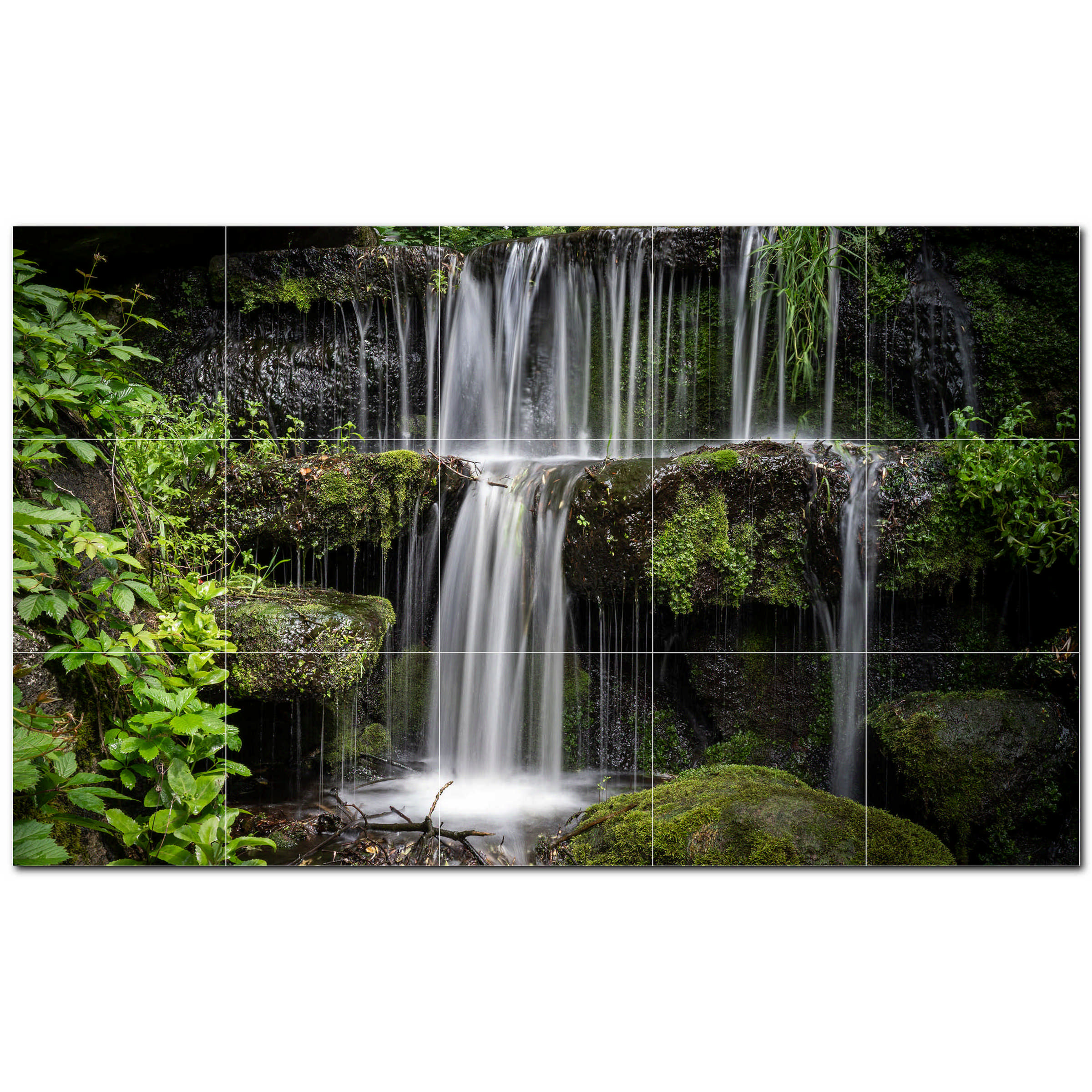 Picture-Tiles.com 30" x 18" Ceramic Waterfalls Photo Decorative Mural ...