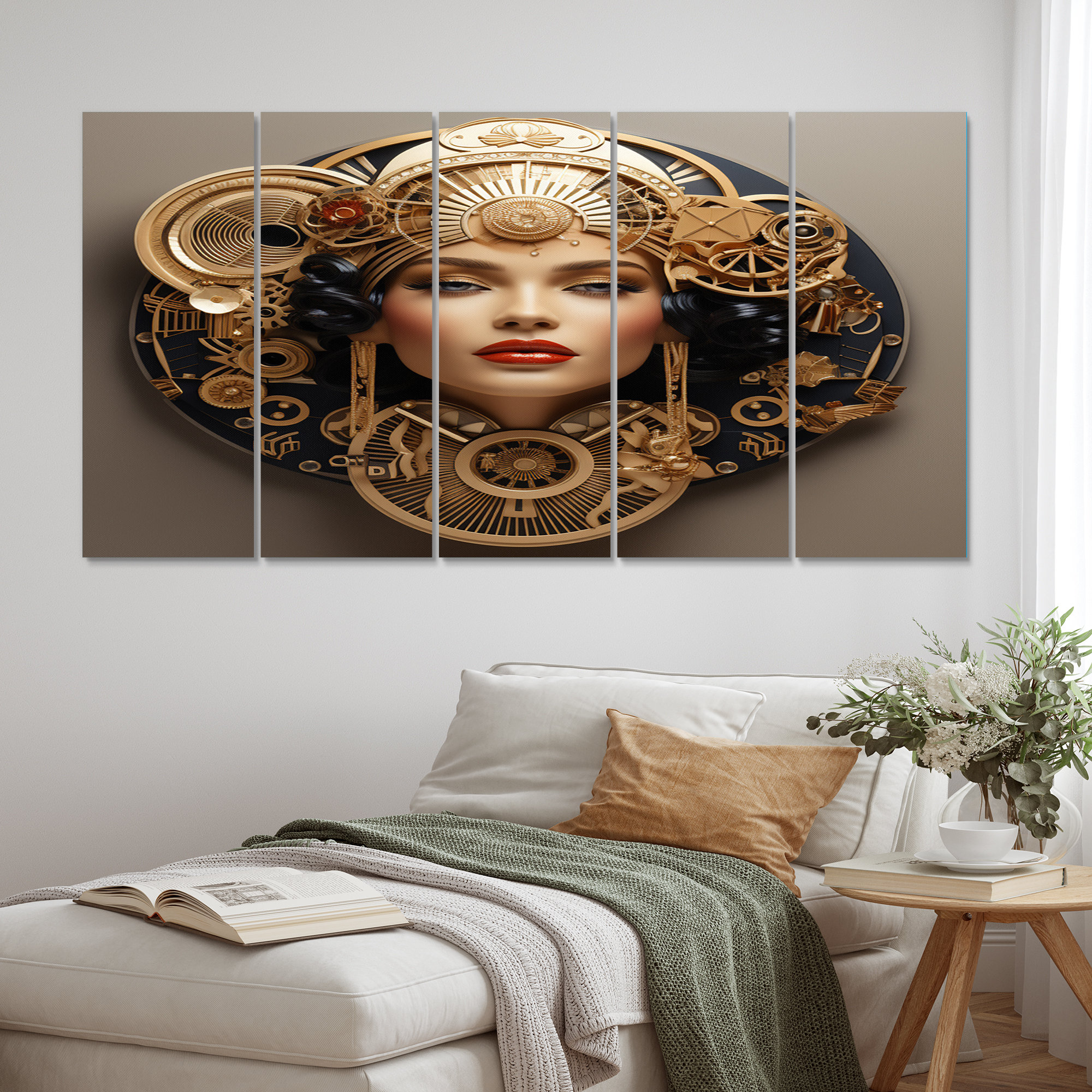 House of Hampton Futuristic Glam Model Exquisite Vintage Gold 5 Pieces ...