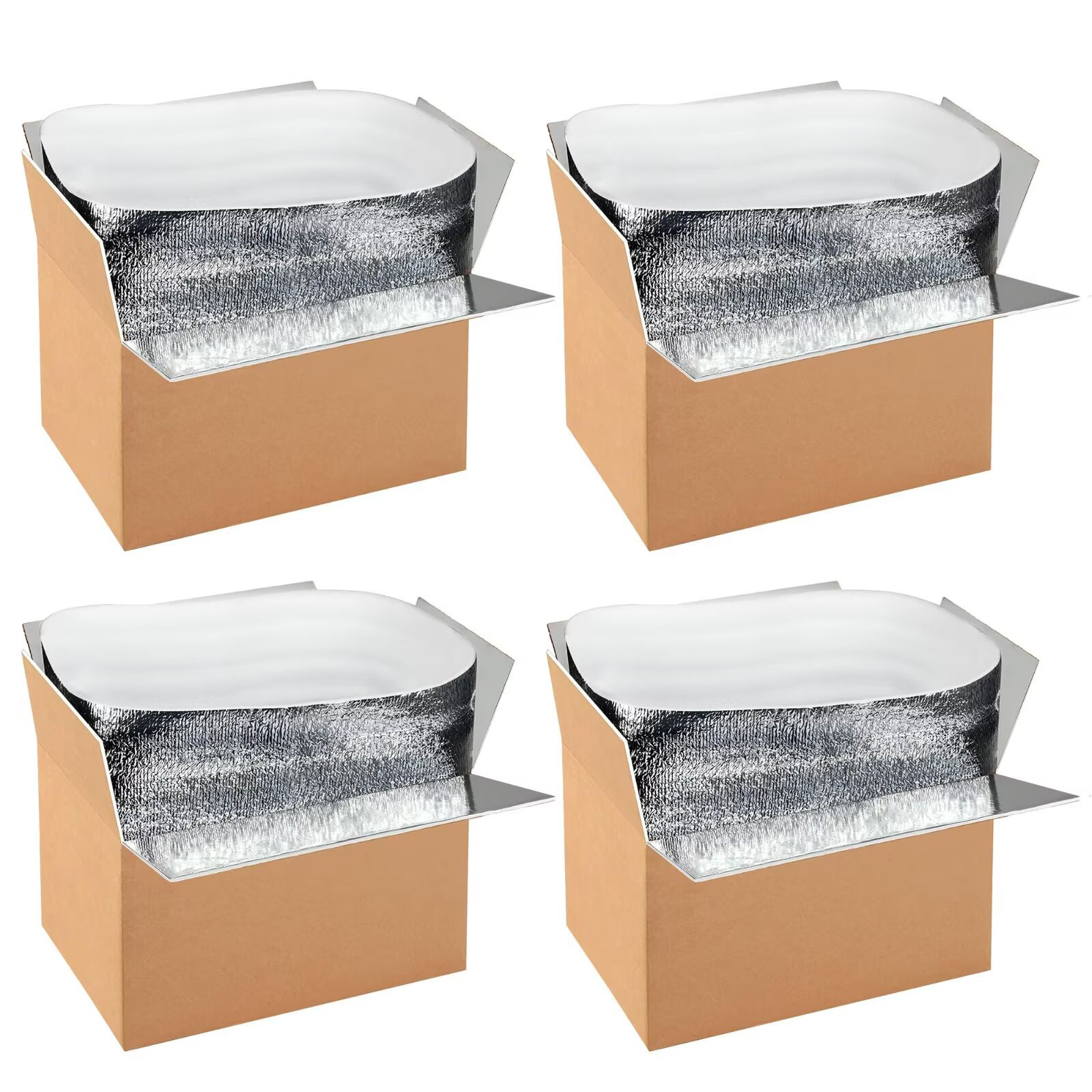 Ivy Bronx 4 Pack 12 Inch x10 Inch x7 Inch Insulated Shipping Boxes with ...