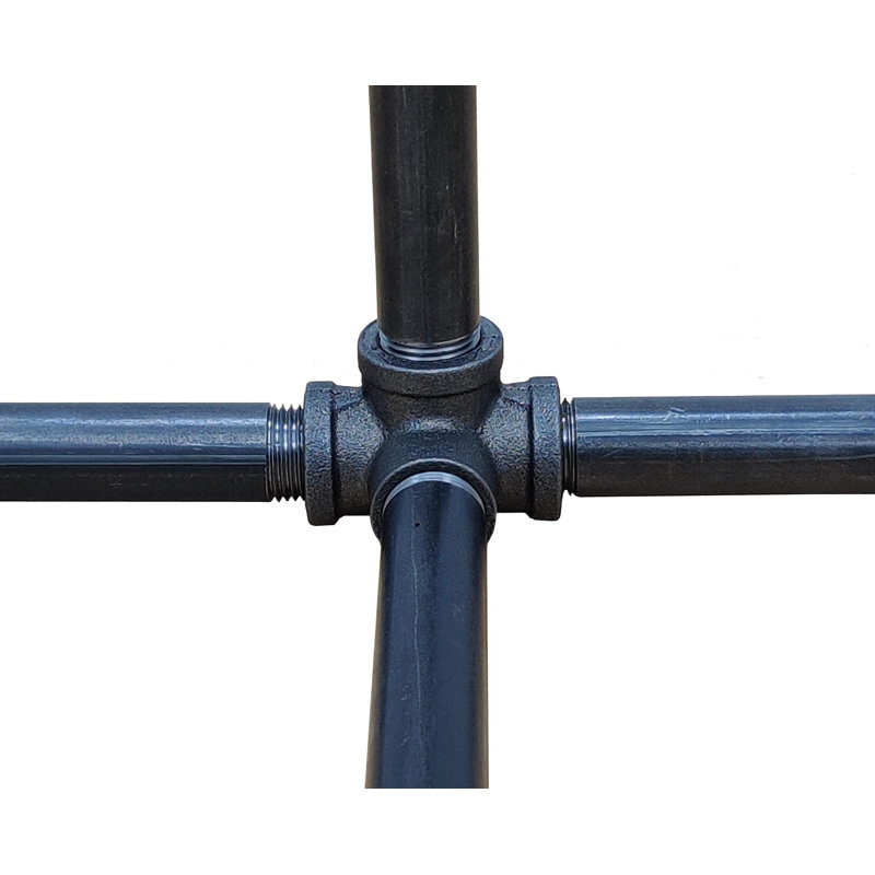 FixtureDisplays 1/2" Black Pipe 4-Way Connector With 4 Mounting Holes ...