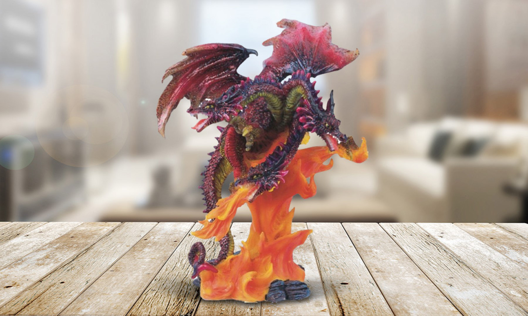 Trinx Demerzier 4"H Three-Headed Volcano Dragon Figurine Unique Gifts ...