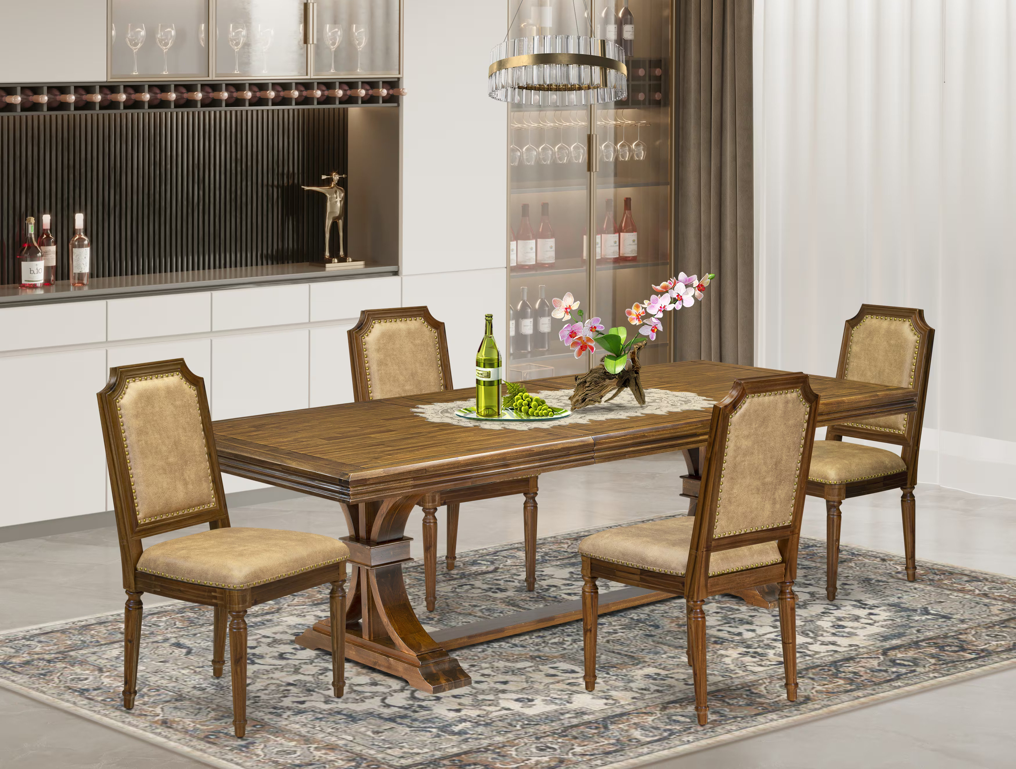 Red Barrel Studio 5-piece Kitchen Table Set includes a Modern Dining ...