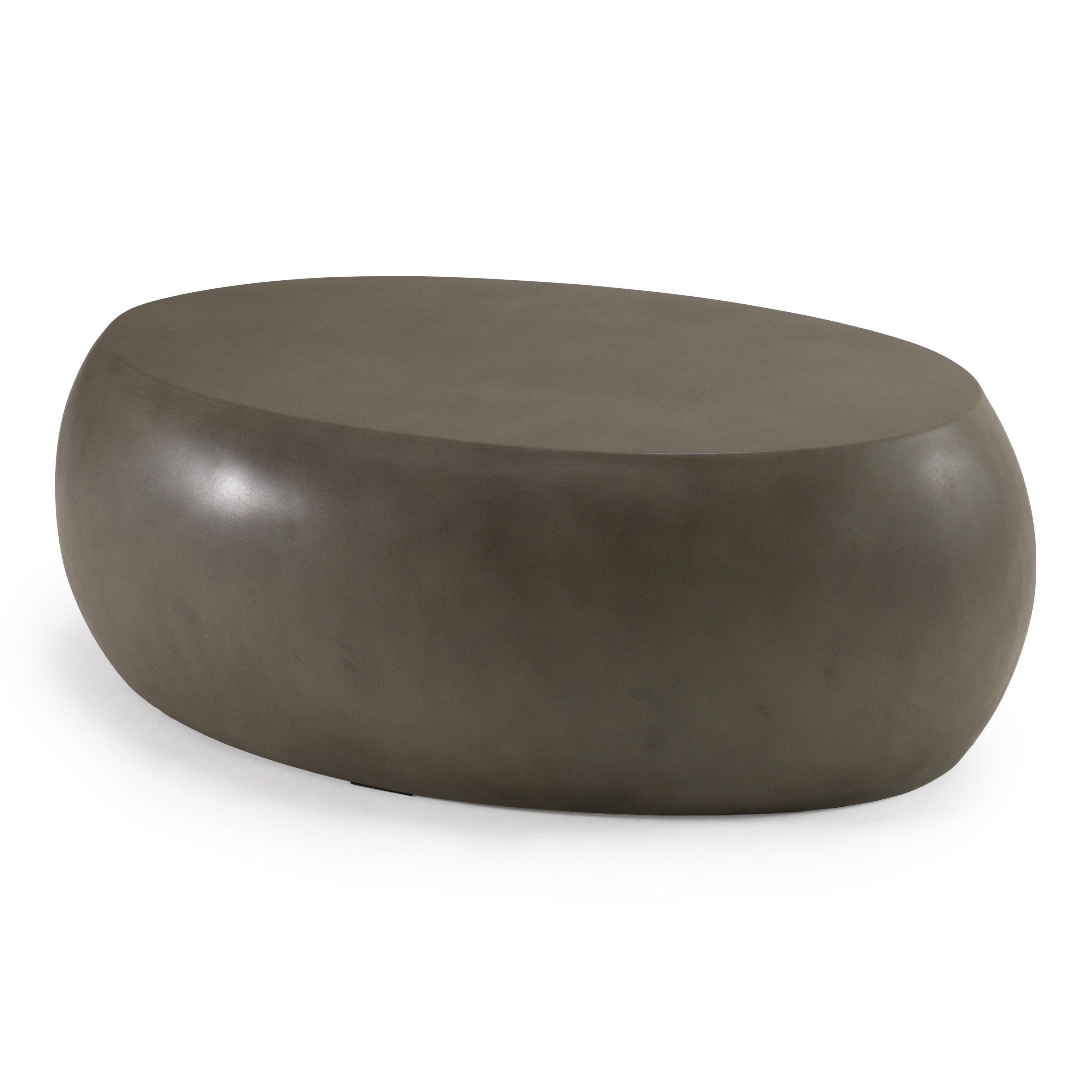 VIG Furniture Denny - Modern Concrete Oval Coffee Table | Wayfair