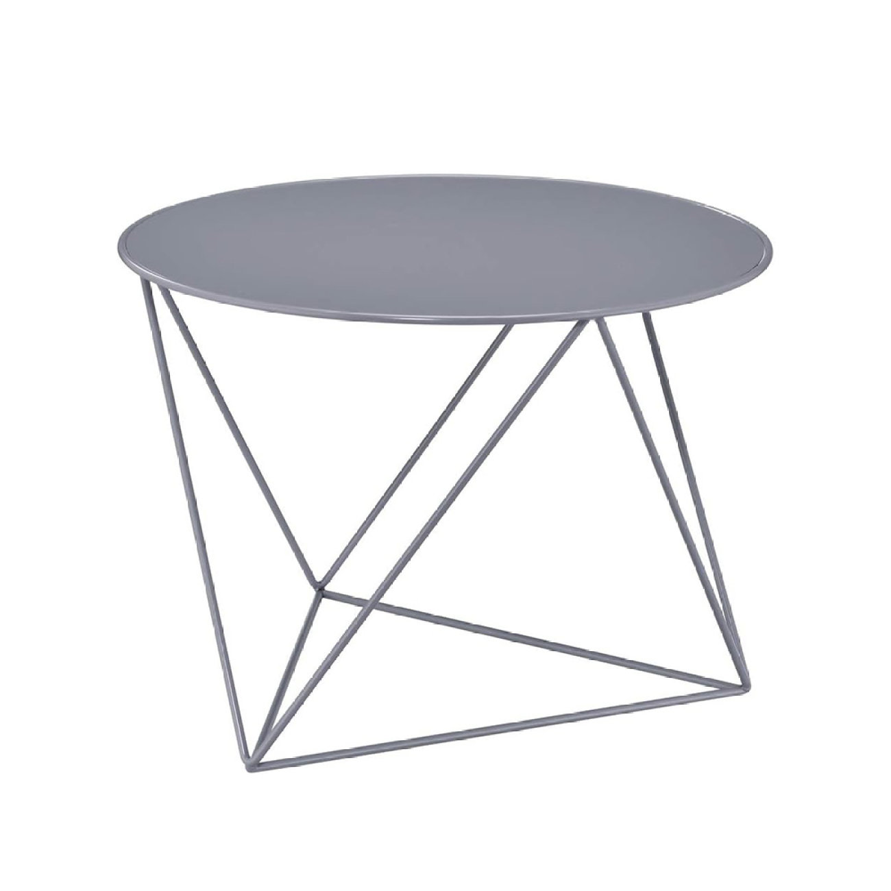 George Oliver Metal Round Top End Table In Gray Finish | Wayfair