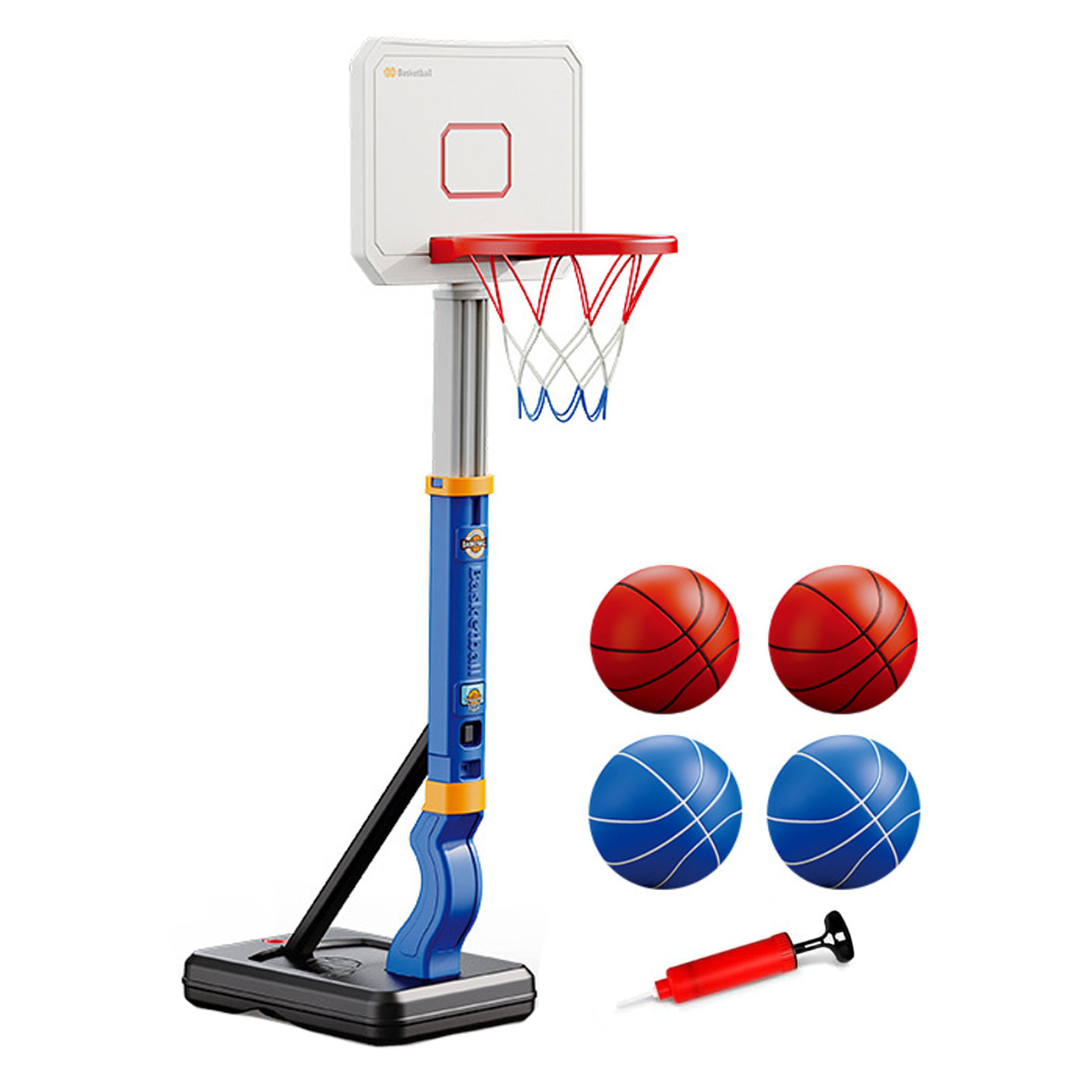 Zoomie Kids Pool Basketball Hoop Toy Set with 4 Balls Inflator ...
