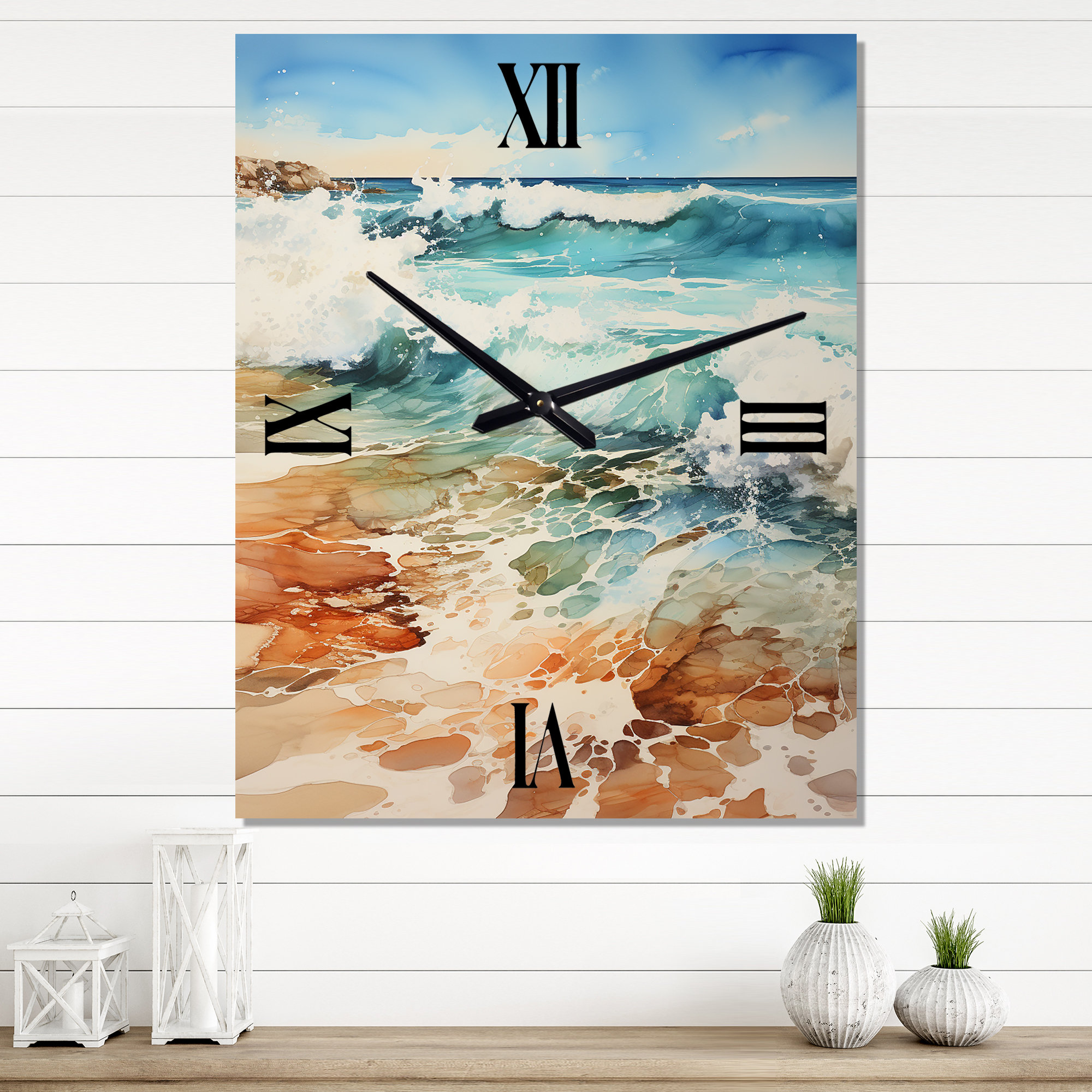 Design Art Beach Sandy Serenade IV - Nautical & Beach Wall Clock ...