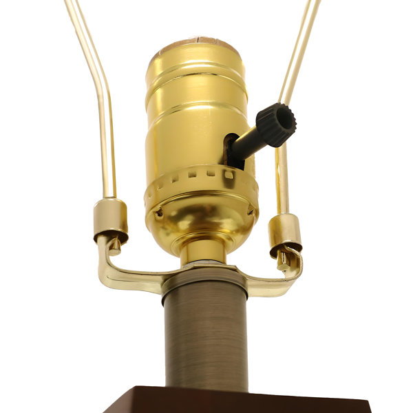 Latitude Run® Calandria 29" Tall, Pyramid, Walnut Wooden Table Lamp ...