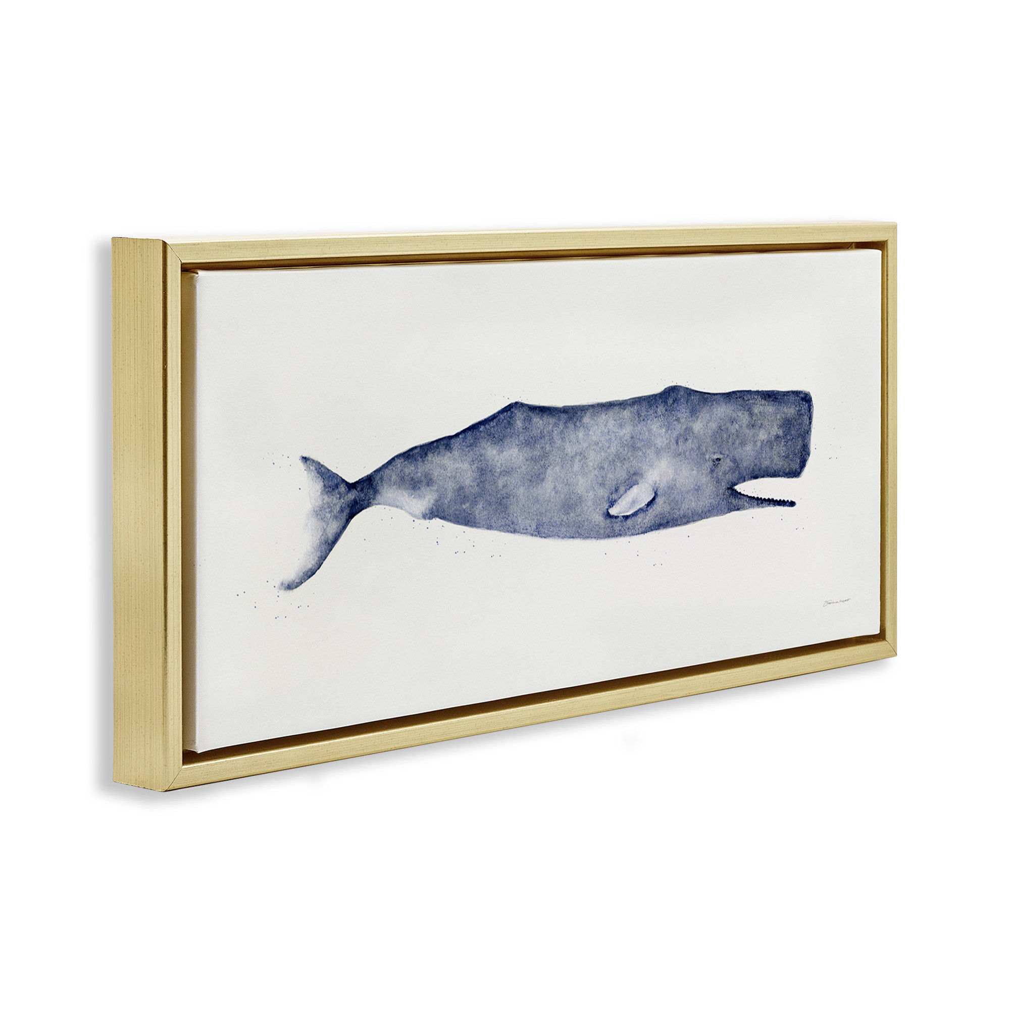 Breakwater Bay Classic Whale Watercolor Illustration | Wayfair