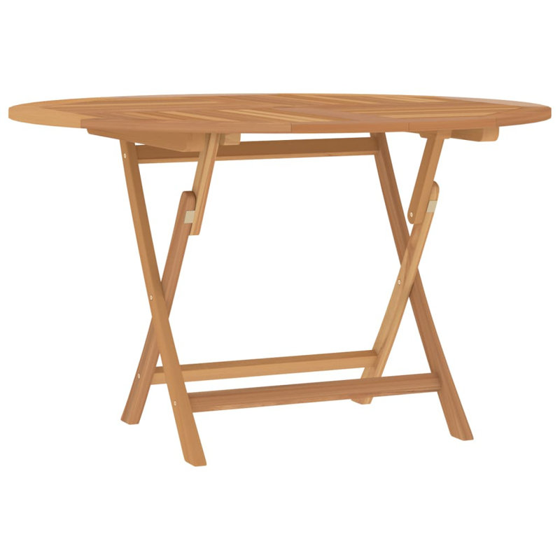 Red Barrel Studio® Haylea Folding Patio Table Diameter Solid Wood Teak ...