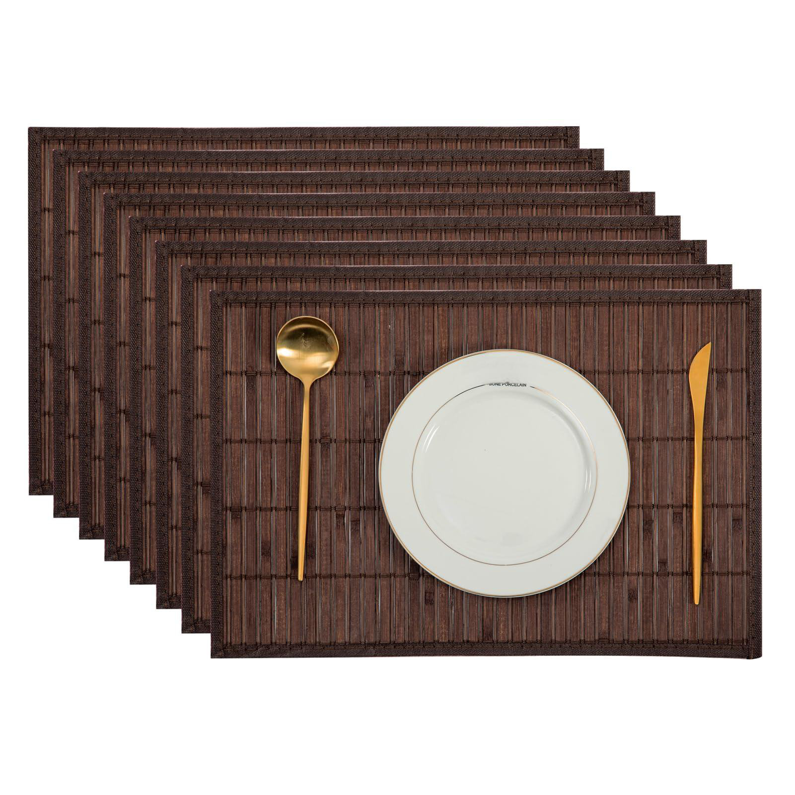 Red Barrel Studio® Bamboo Placemats Rectangular Natural Bamboo Table ...