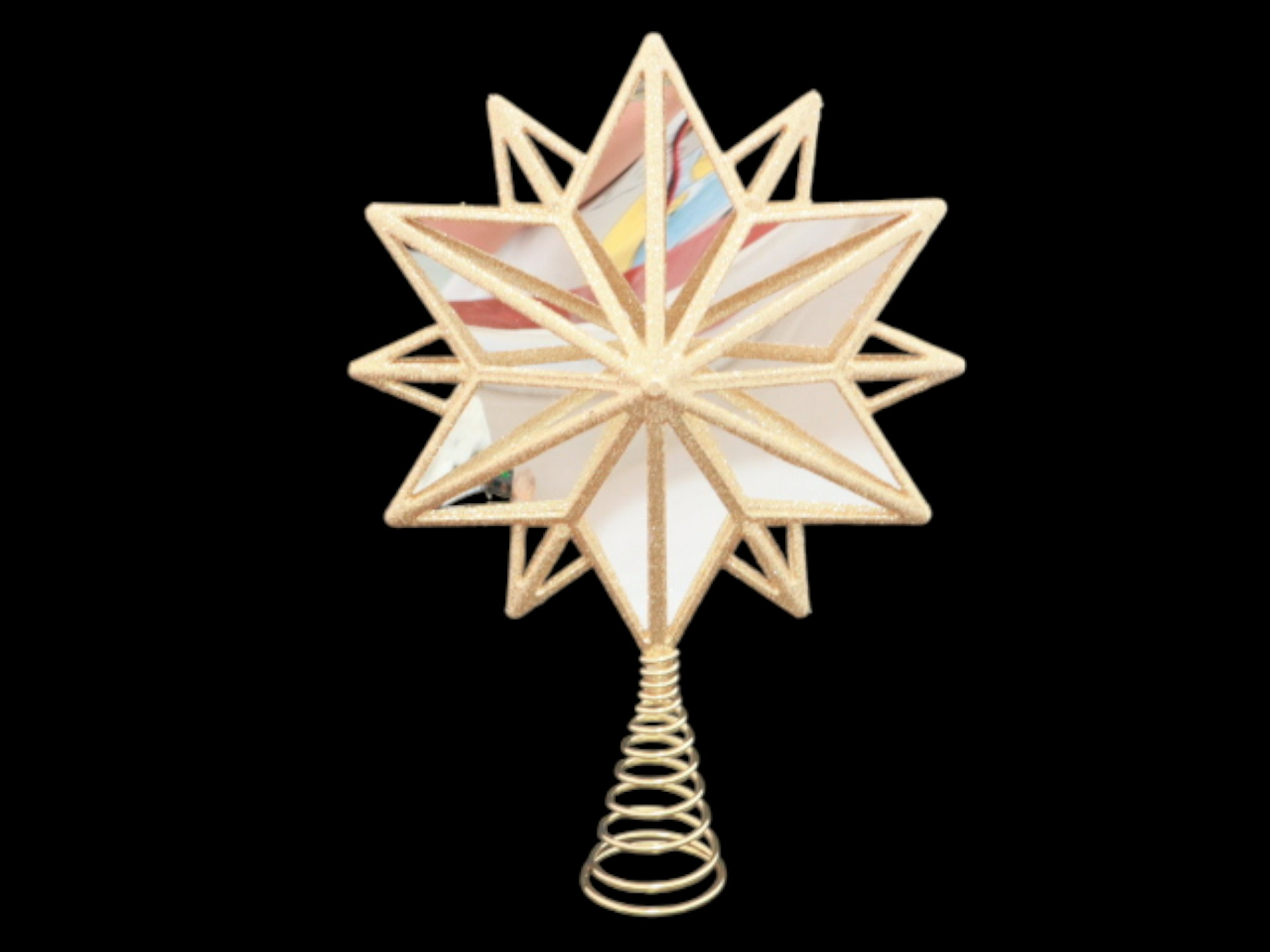 The Holiday Aisle® 14" Shiny Gold Mirror Snowflake Tree Topper ...