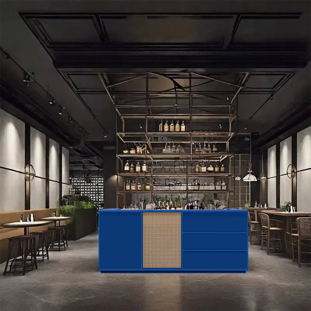 Bayou Breeze Dannille Style Front Desk Bar Counter with Storage for ...