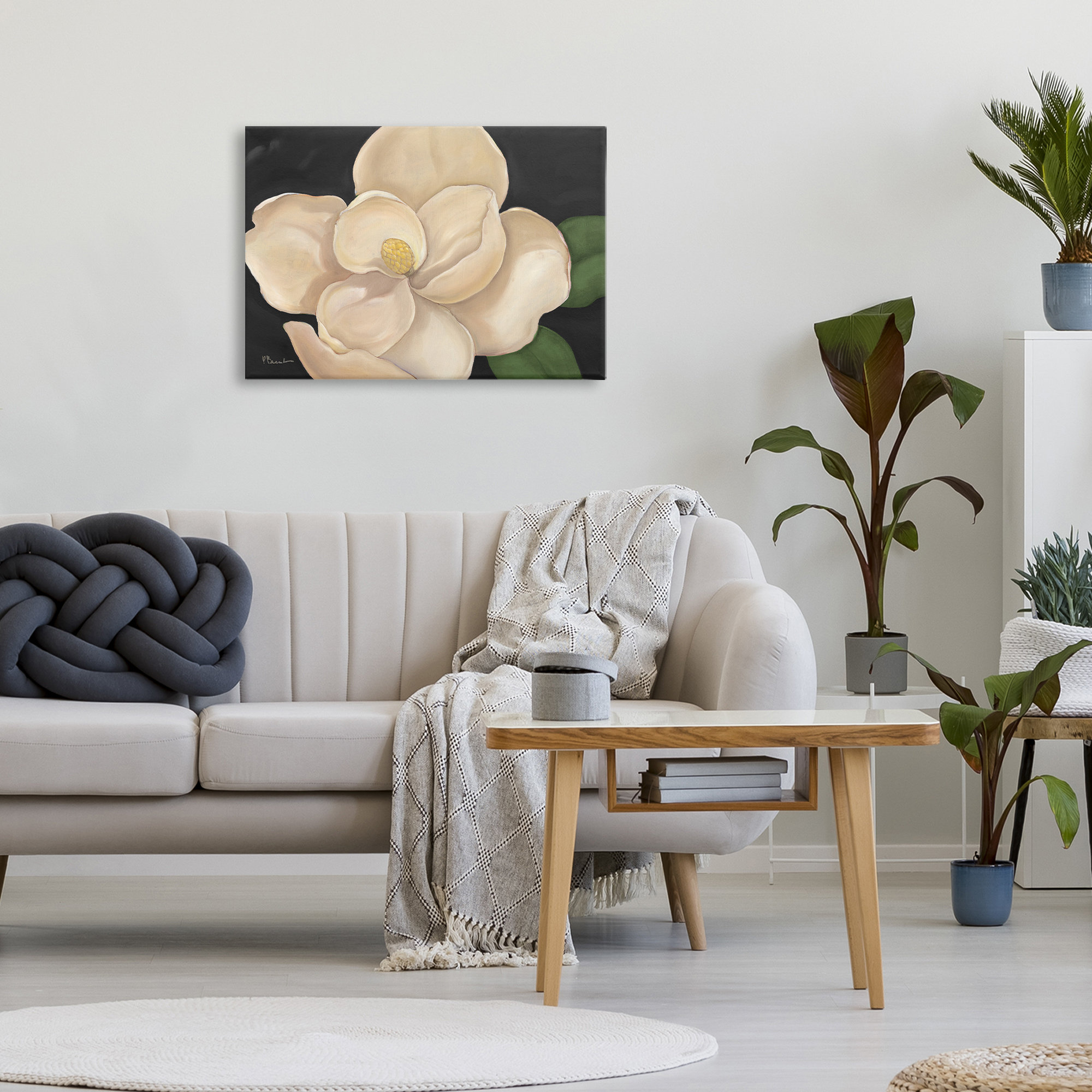 Dakota Fields Magnolia Grandiflora on Black Canvas, design by Paul ...