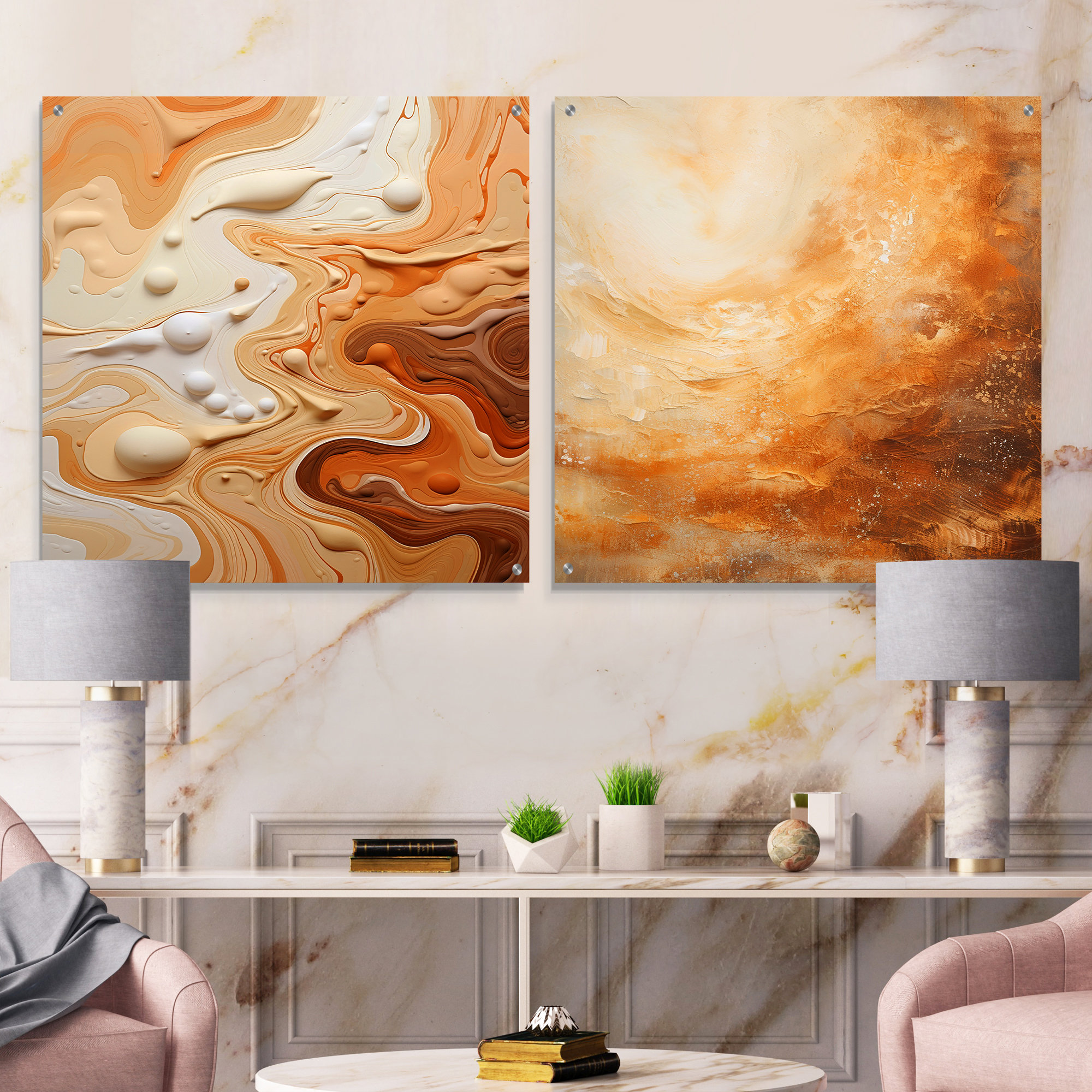 Ivy Bronx Abstract Macchiato Mirage - Abstract Shapes Acrylic Wall Art ...
