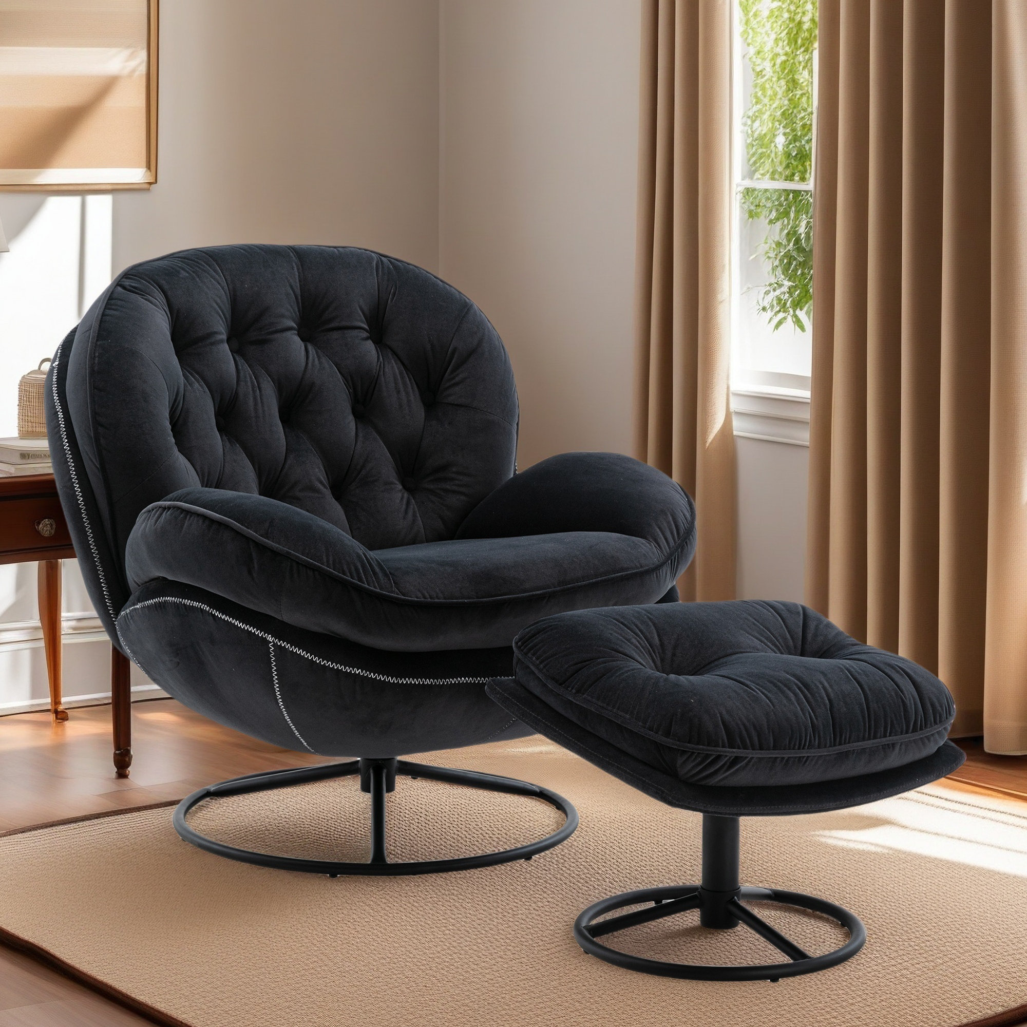 Grovelane Accent Chair TV Chair Living Room Chair With Ottoman | Wayfair