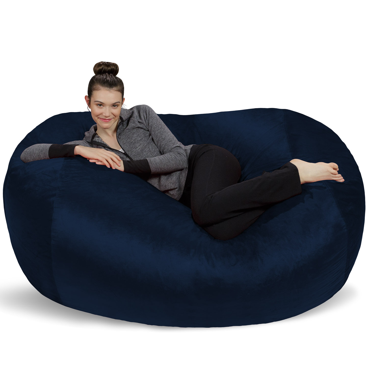 Latitude Run® Bean Bag Sofa Lounger - Plush 6 Ft Bean Bag Sofas with ...