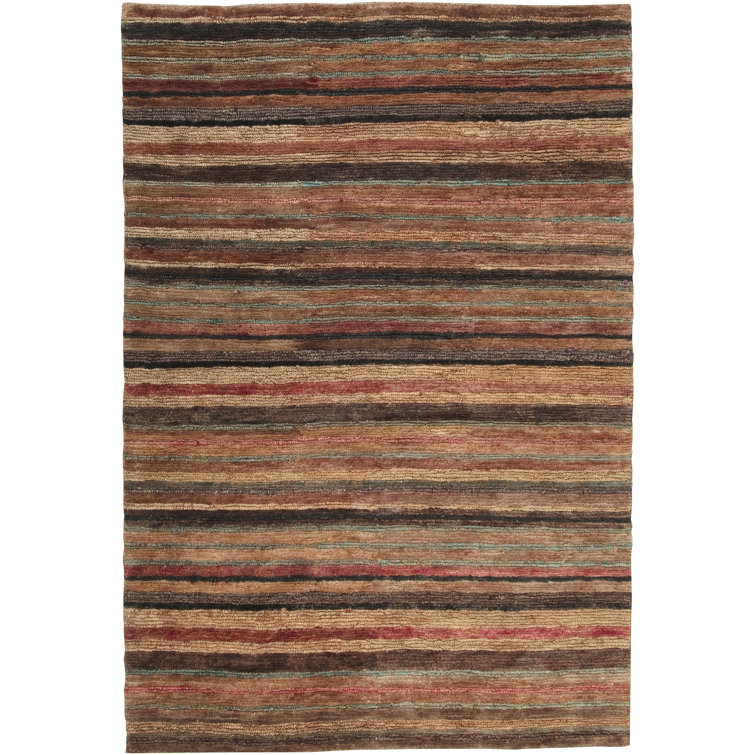 Ebern Designs Ambrea Flatweave Hemp Striped Rug | Wayfair