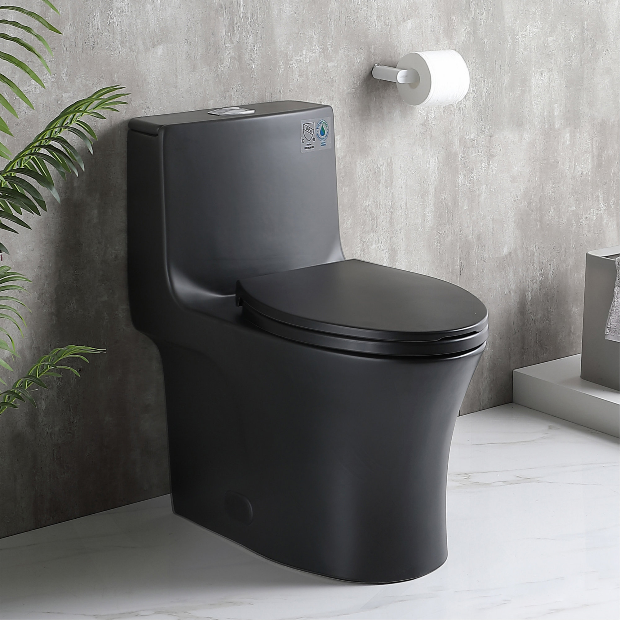 Wentygam 1.1/1.60 GPF Dual-Flush One Piece Toilet, Water-Saving ...