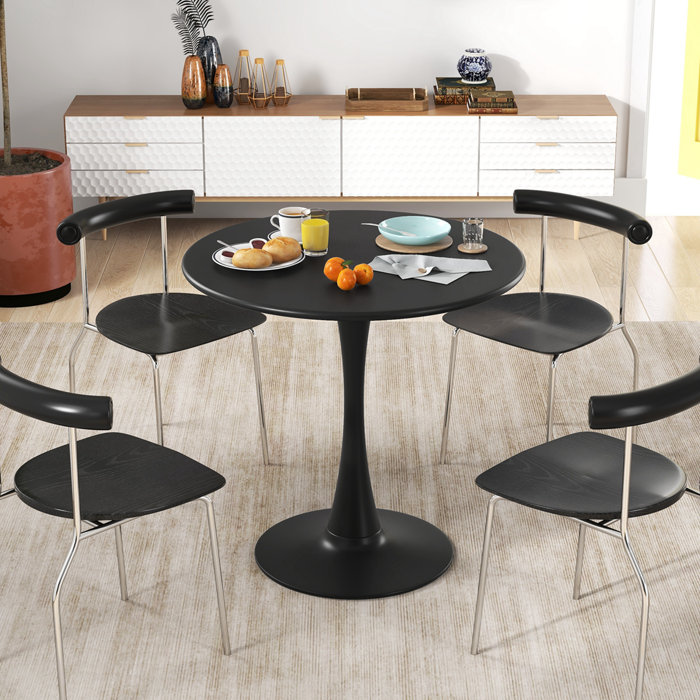 George Oliver Huib Round Metal Dining Table | Wayfair