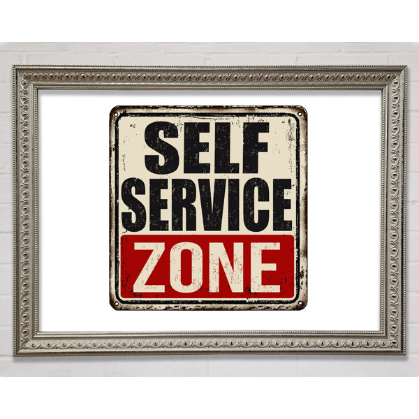 Happy Larry Self Service Zone Framed Print | Wayfair.co.uk