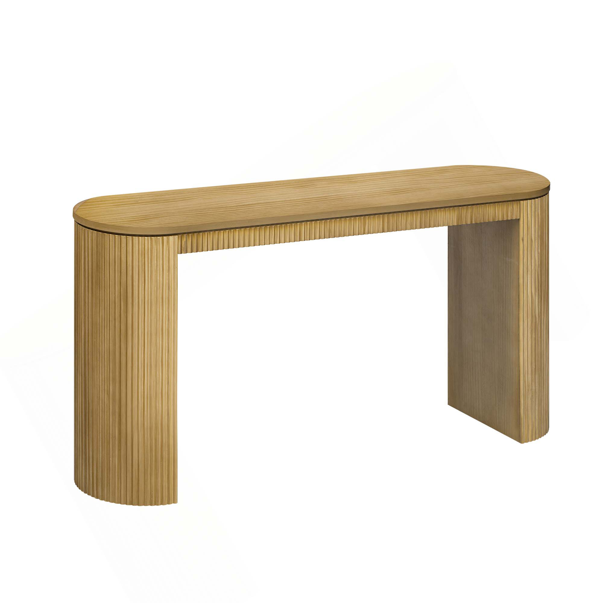 Orren Ellis Curved Design Console Table With Unique Vertical Stripe ...