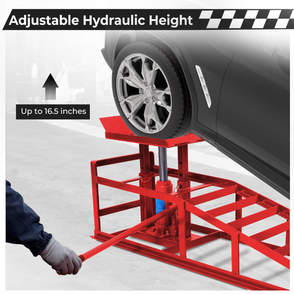 Awevsco 2 Pack Hydraulic Car Ramps, Car Lift Service Ramps, 5t Heavy ...