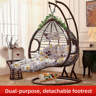 Aufind Outdoor Hanging Basket Chair Double Double Pole Plus Footrest ...