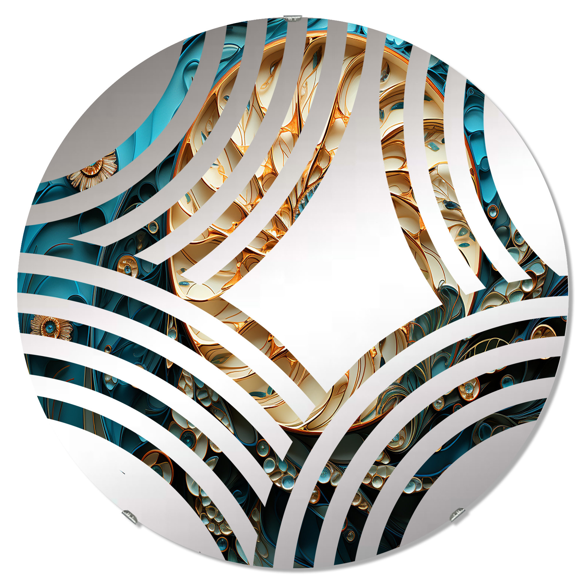 East Urban Home Gold And Blue Nautilus Vortex - Baptist Fan Decorative ...