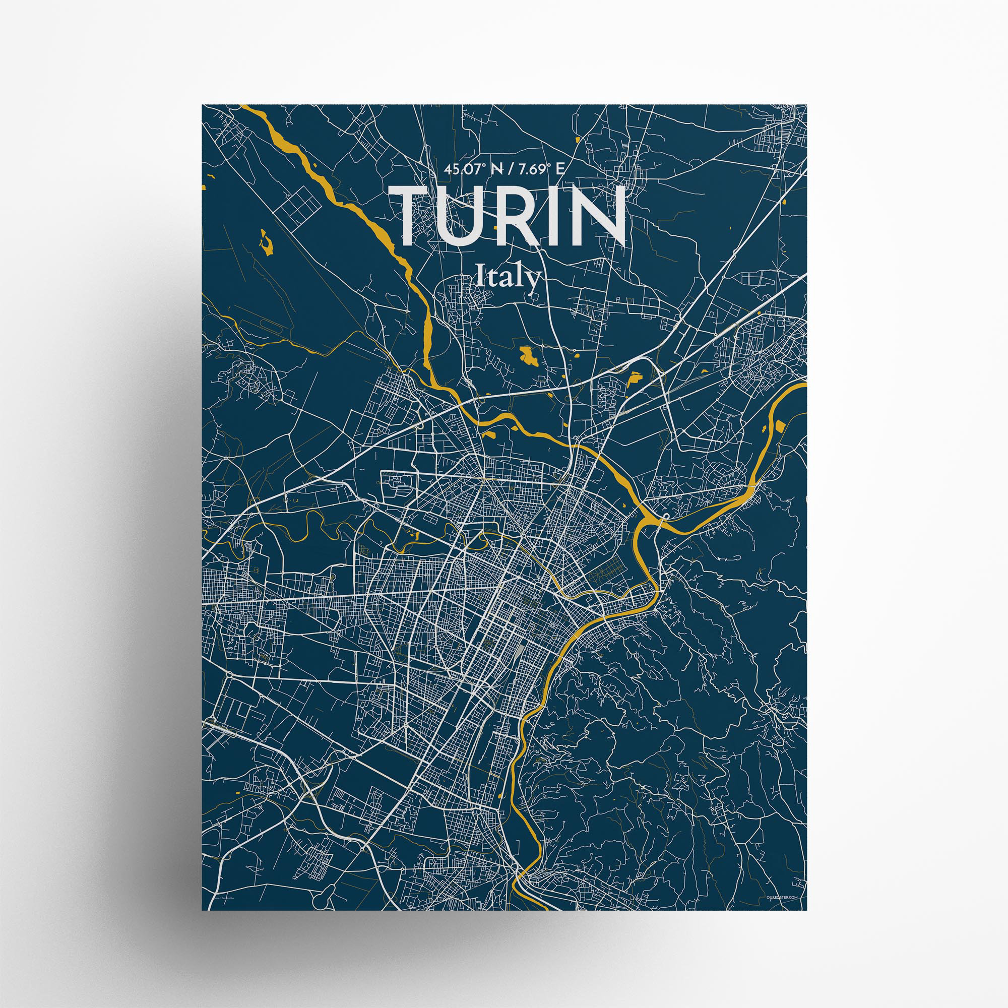 OurPoster.com Turin City Map Graphic Art In Amuse | Wayfair